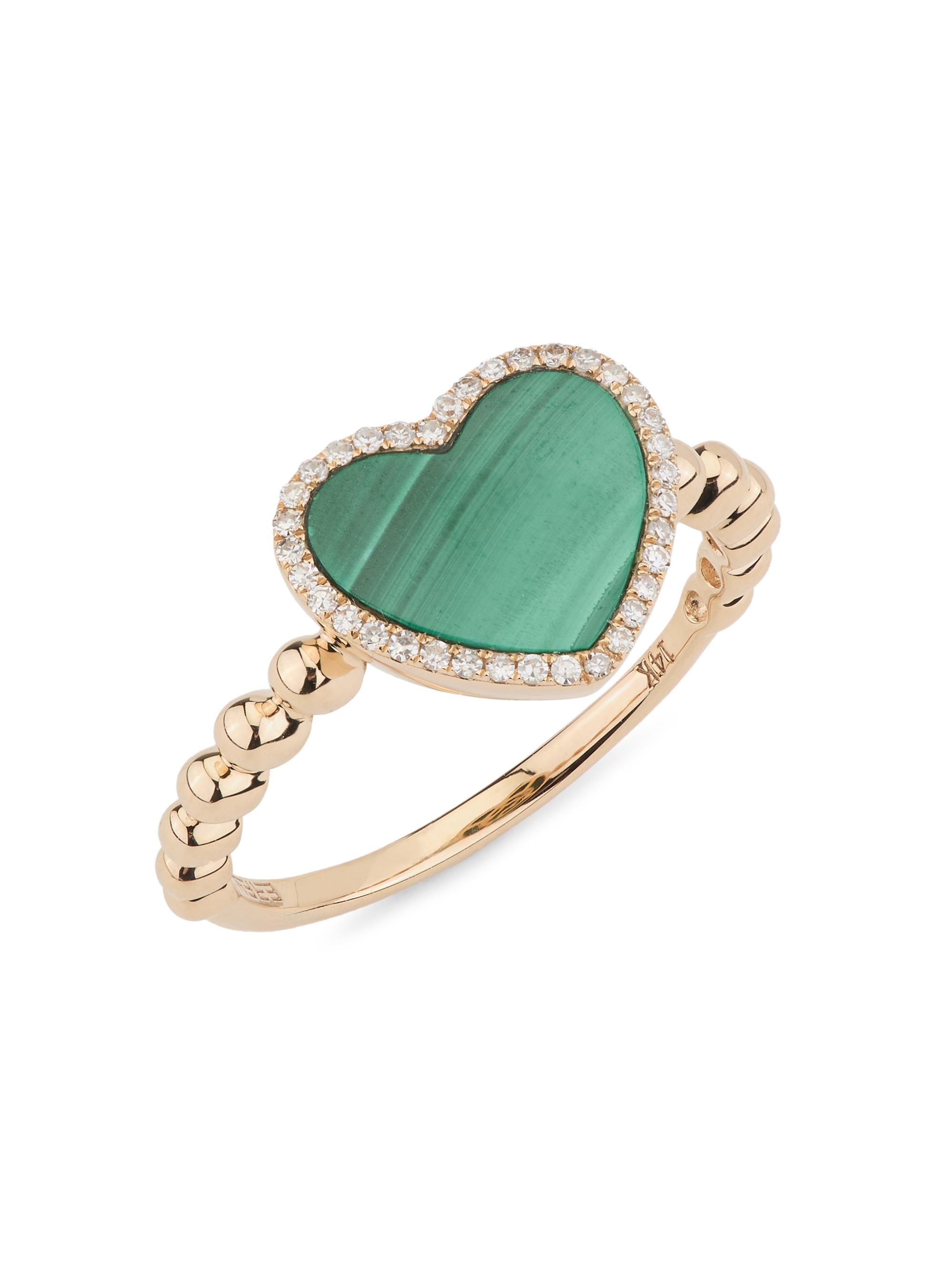 Click here for Effy Womens 14K Yellow Gold  Malachite & 0.1 TCW D... prices