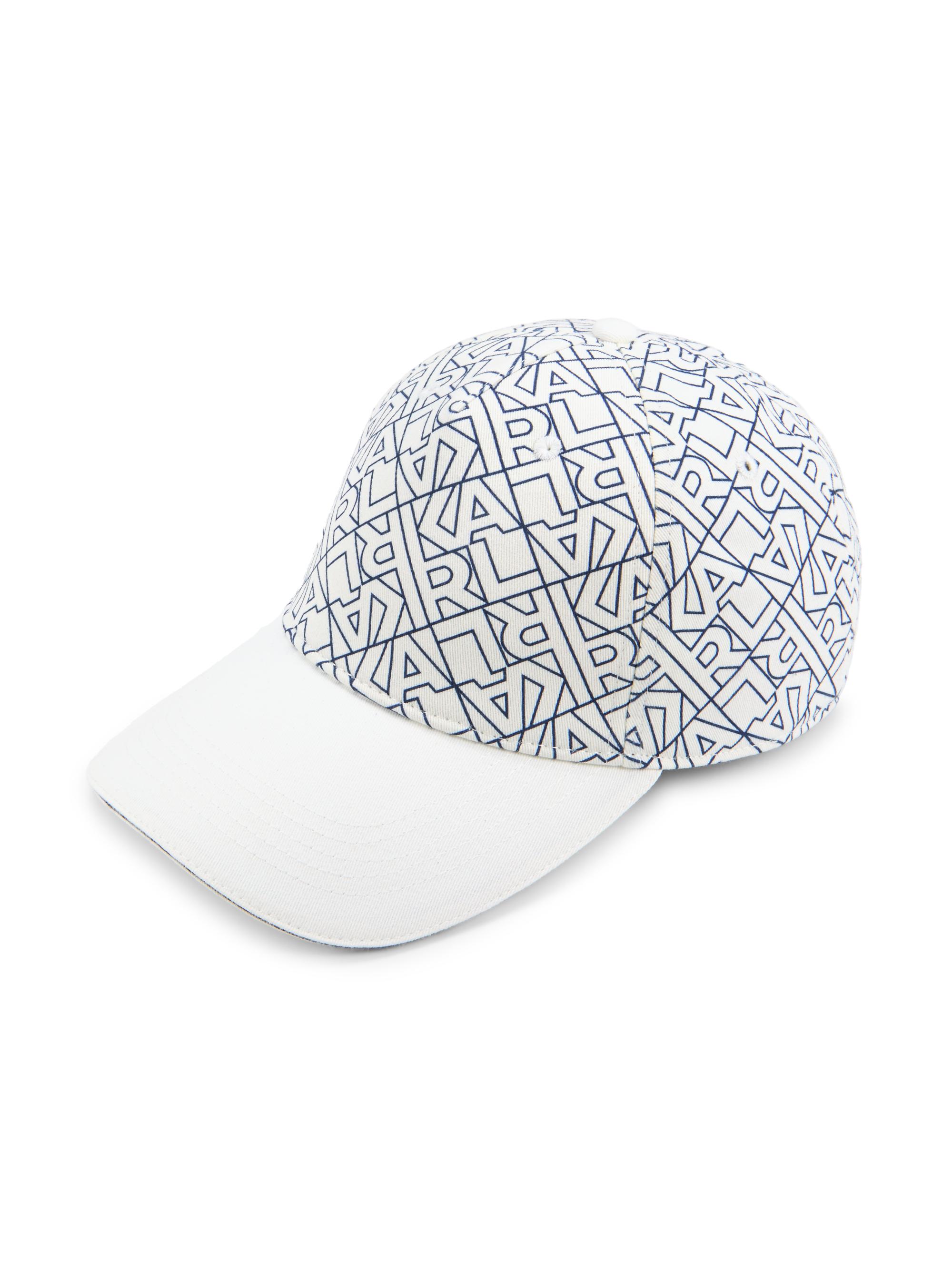 Click here for Karl Lagerfeld Paris Mens Logo Baseball Cap - Whit... prices