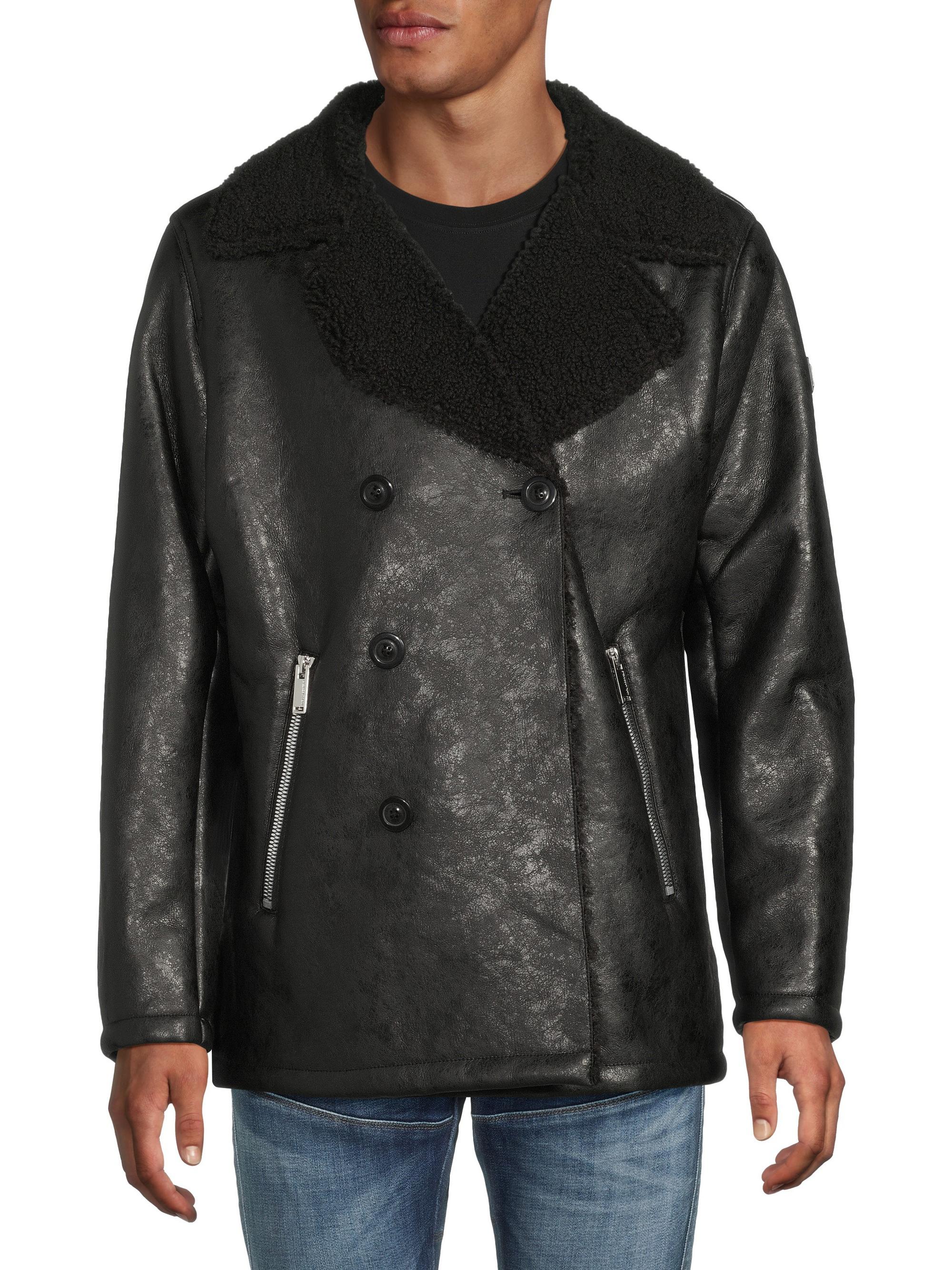 Click here for Karl Lagerfeld Paris Mens Faux Leather Zip Up Jack... prices