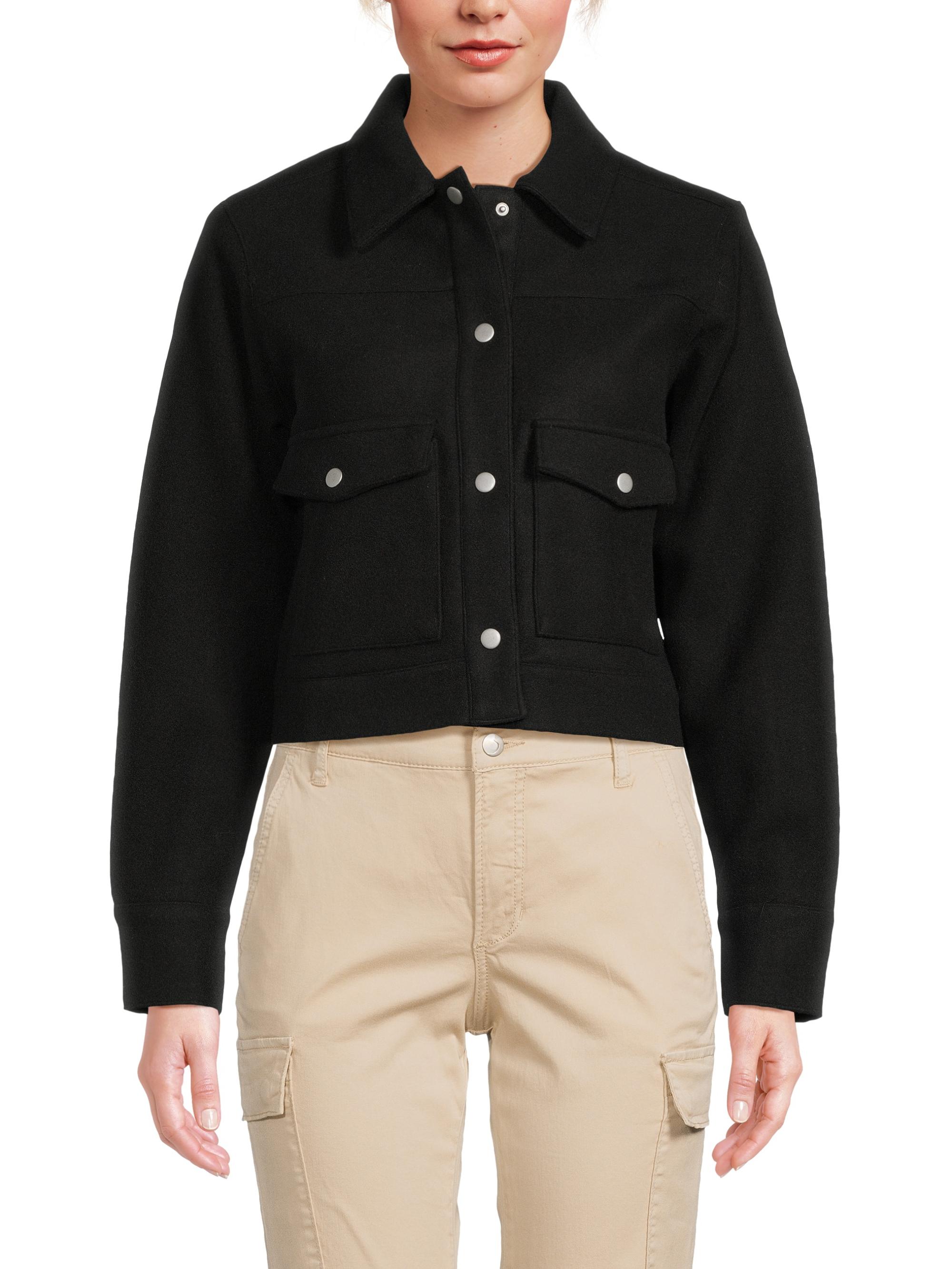 Click here for Joes Jeans Womens Cropped Shirt Jacket - Black - S... prices