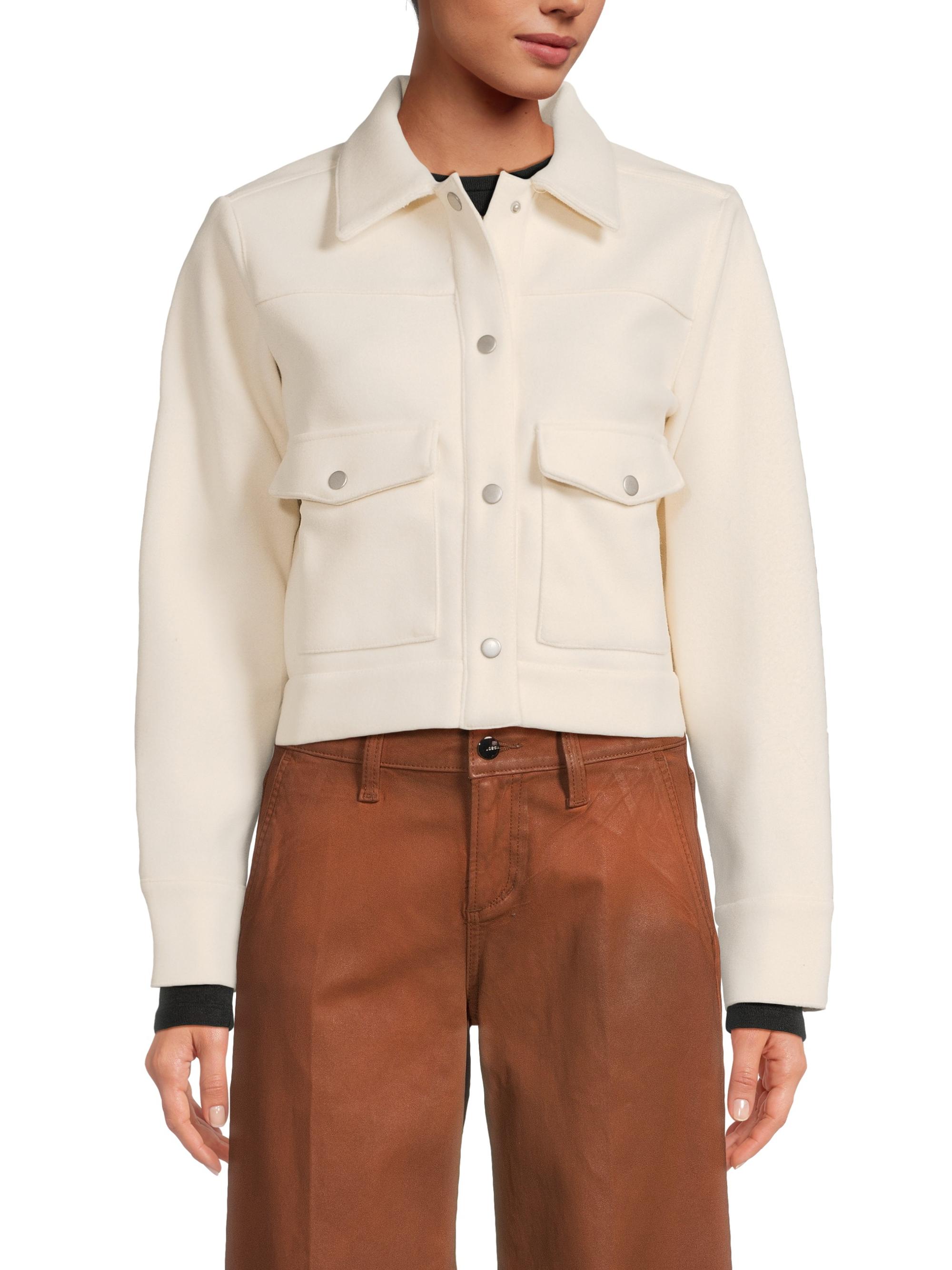 Click here for Joes Jeans Womens Cropped Shirt Jacket - Cream - S... prices