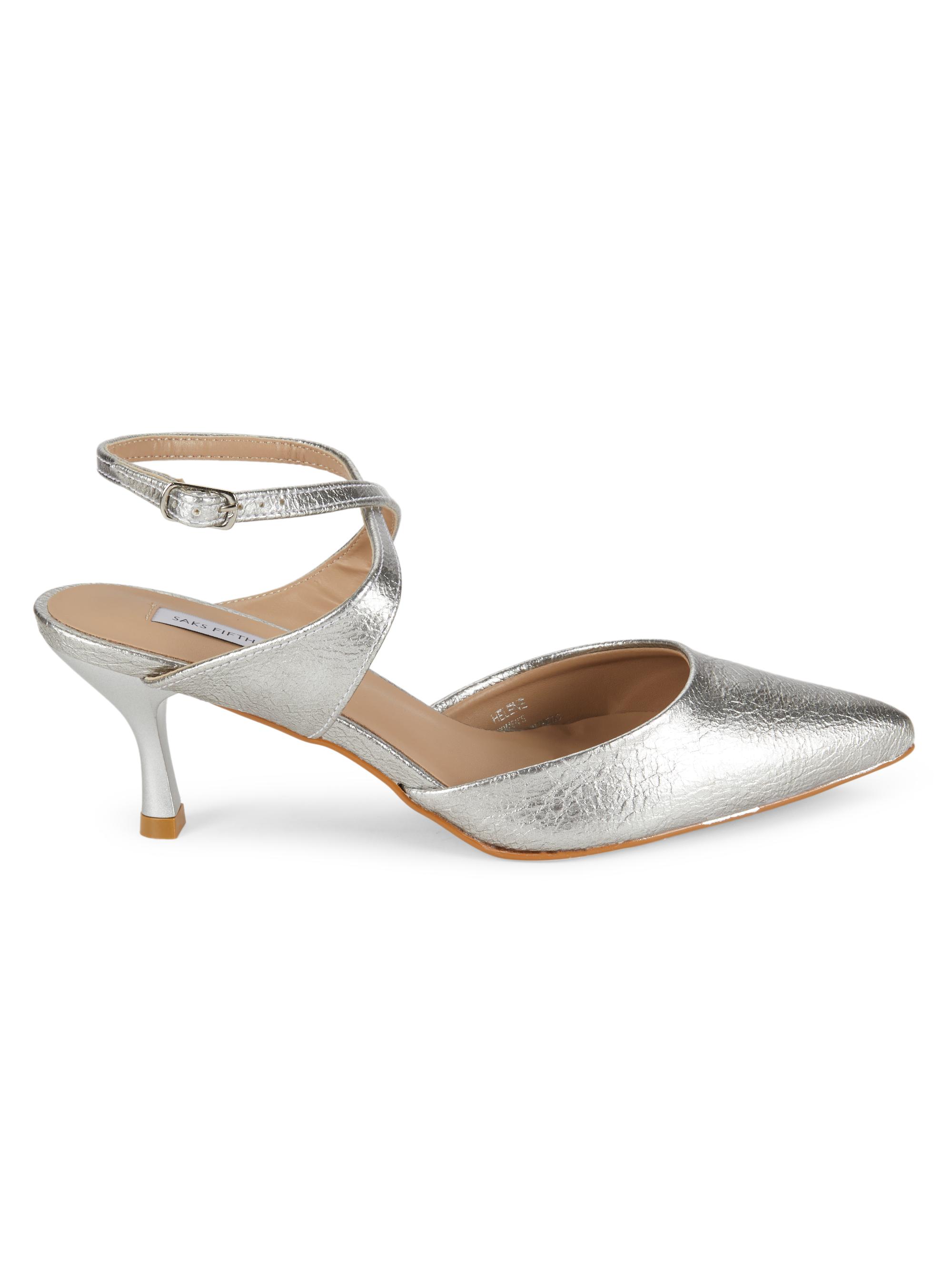 Click here for Saks Fifth Avenue Womens 75MM Helene Pewter Crissc... prices