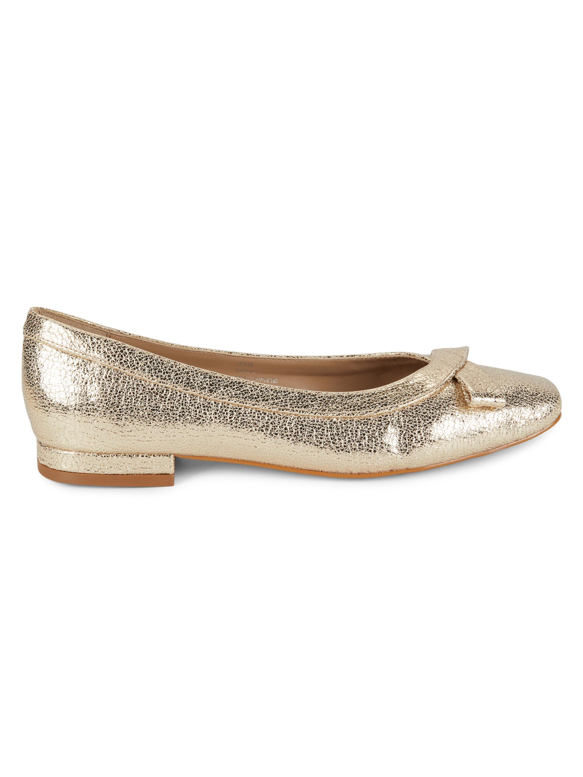 Click here for Saks Fifth Avenue Womens Kaia Metallic Ballet Flat... prices