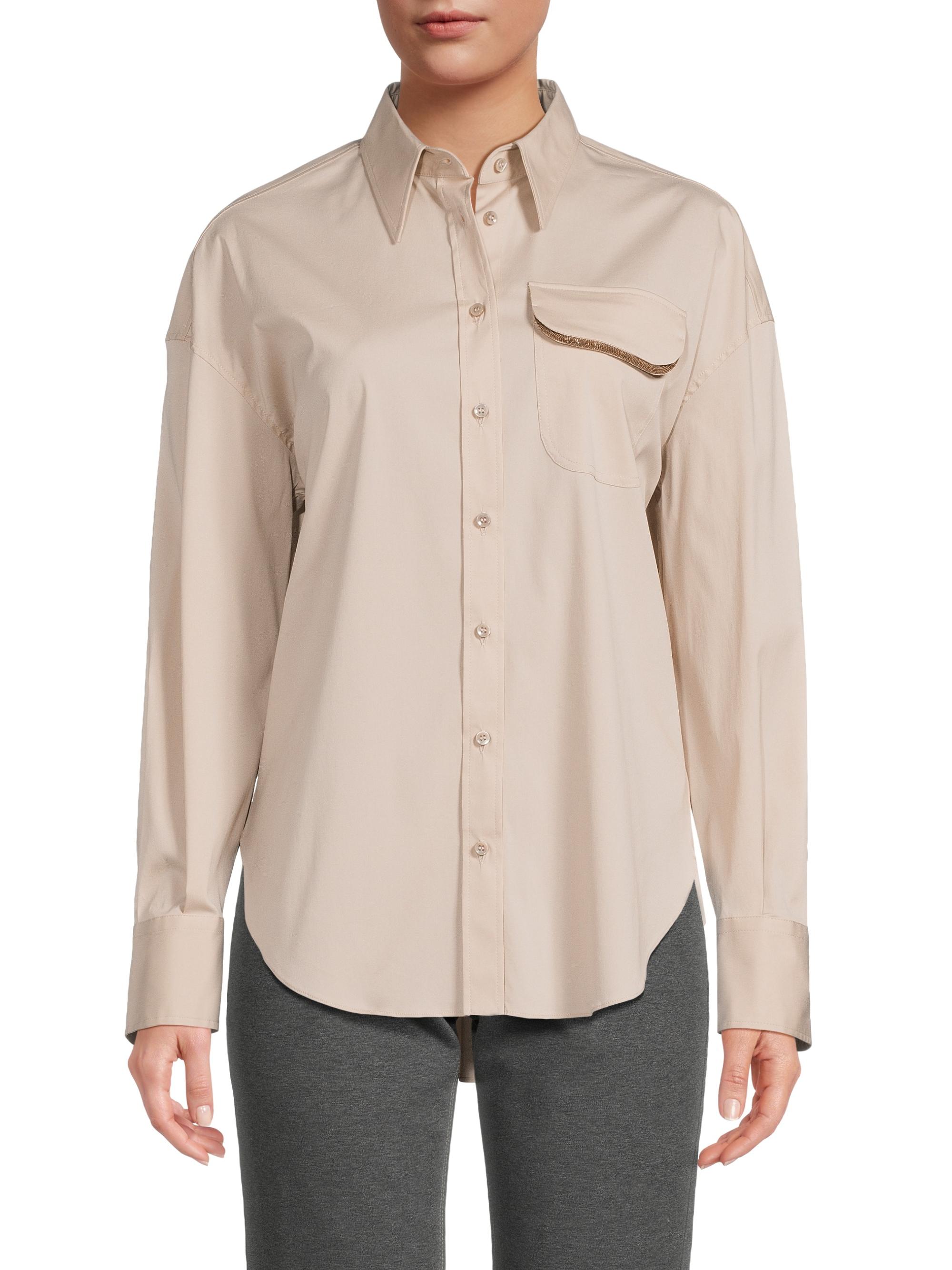 Click here for Brunello Cucinelli Womens Cotton Blend Shirt - Alm... prices