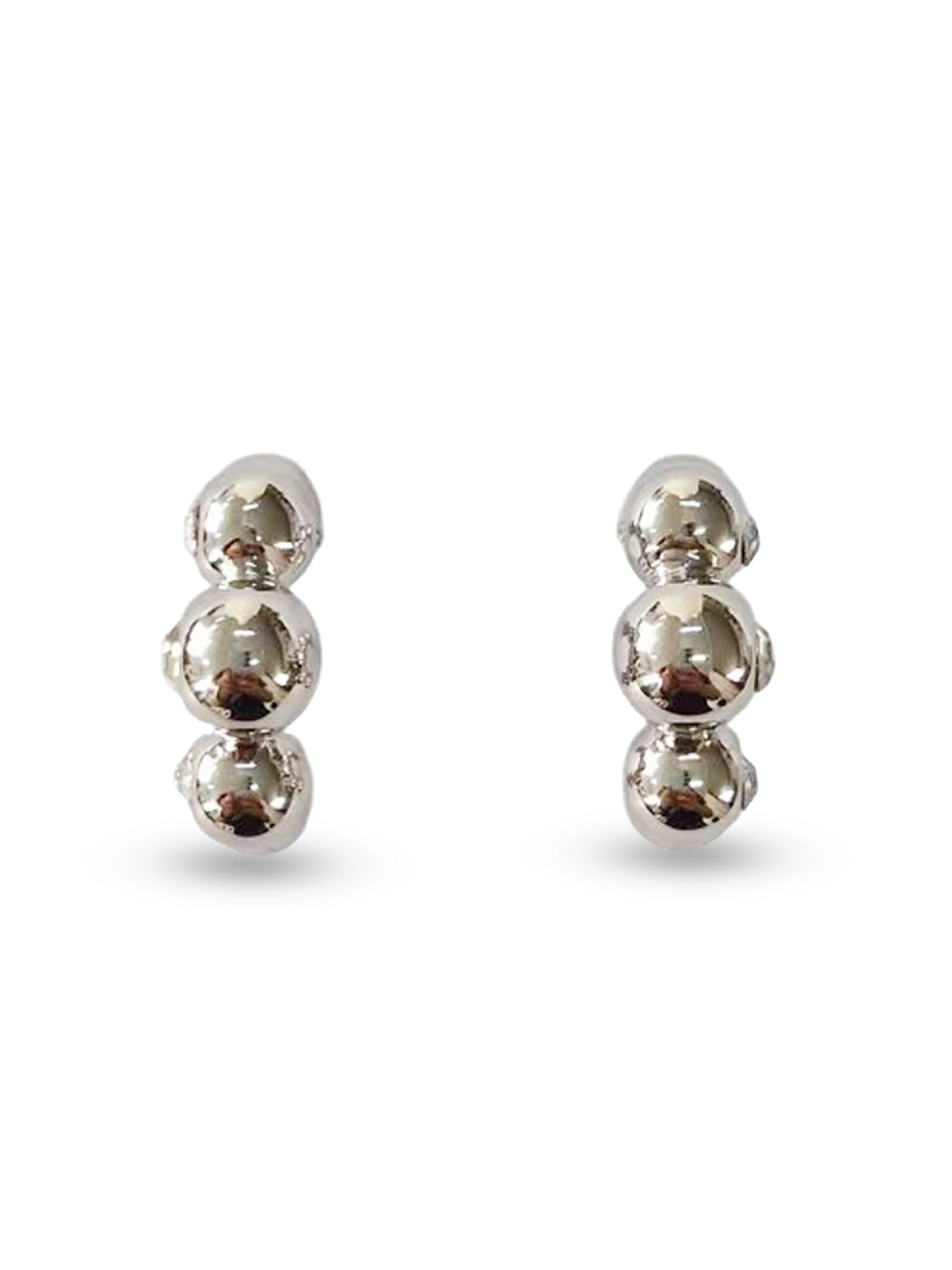 Click here for Saviene Womens Cubic Zirconia Bead Chain Hoop Earr... prices