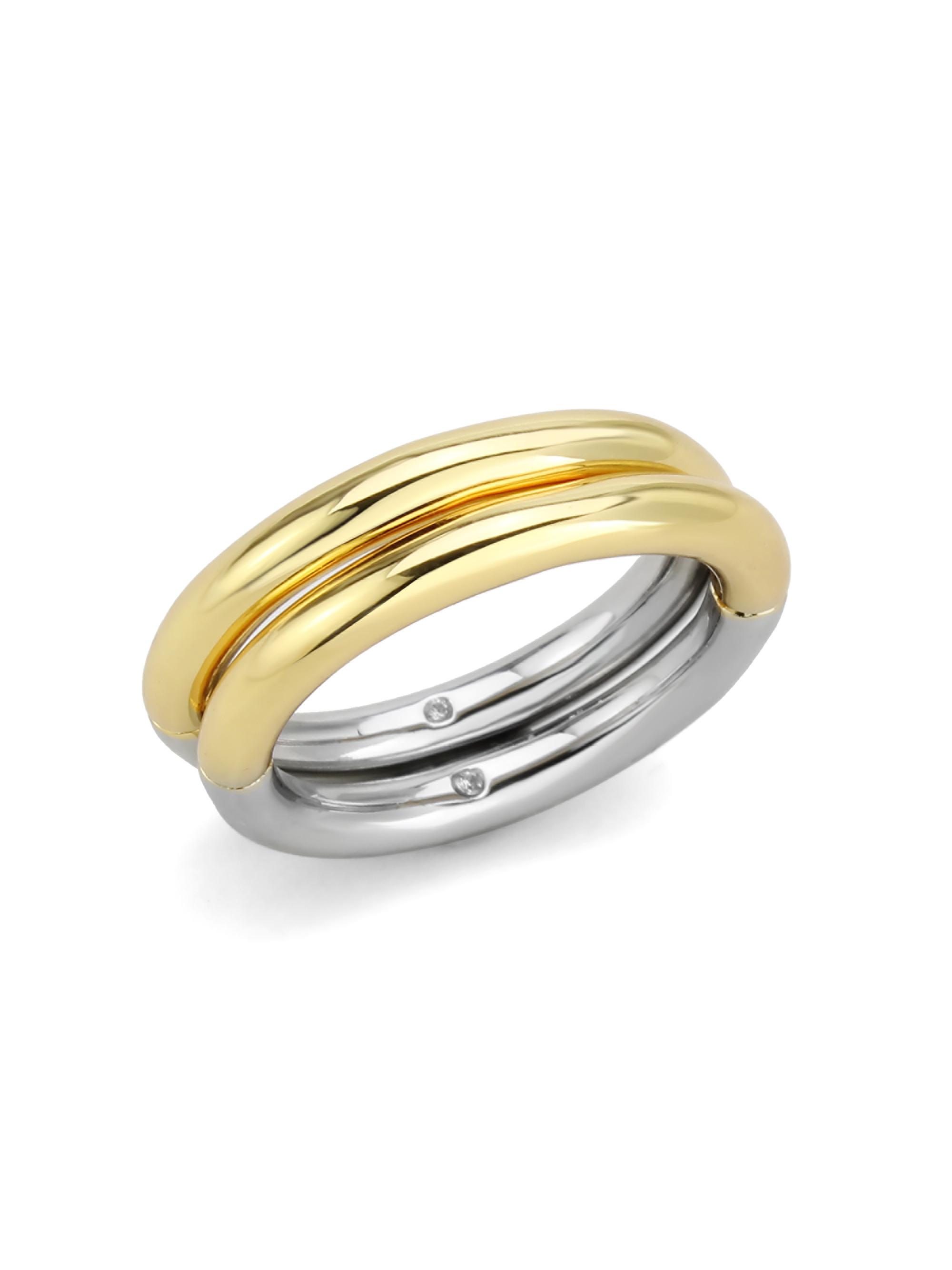 Click here for Saviene Womens Two-Tone Cubic Zirconia Stack Ring... prices