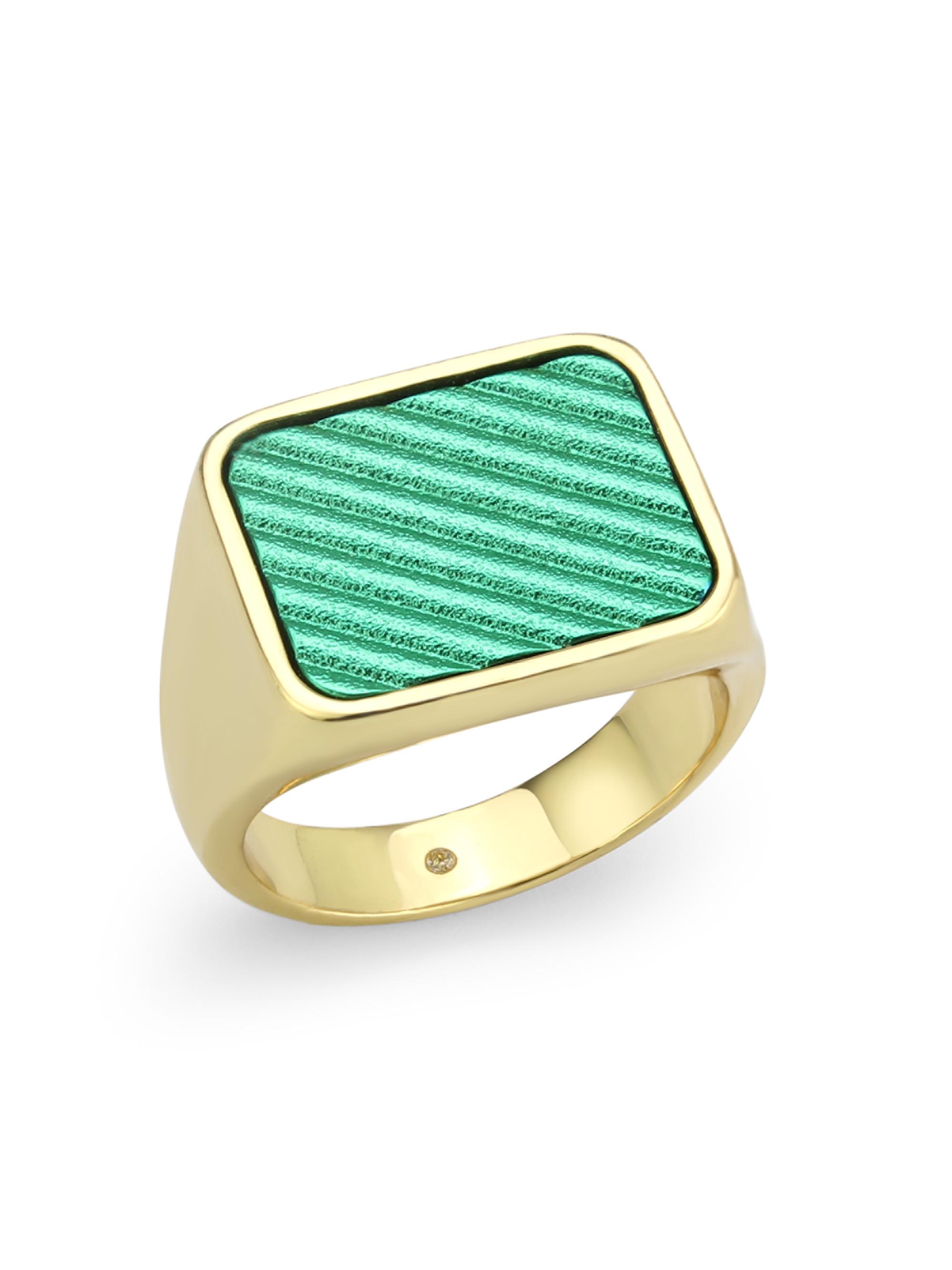 Click here for Saviene Womens Goldplated Textured Aluminum Inlay... prices