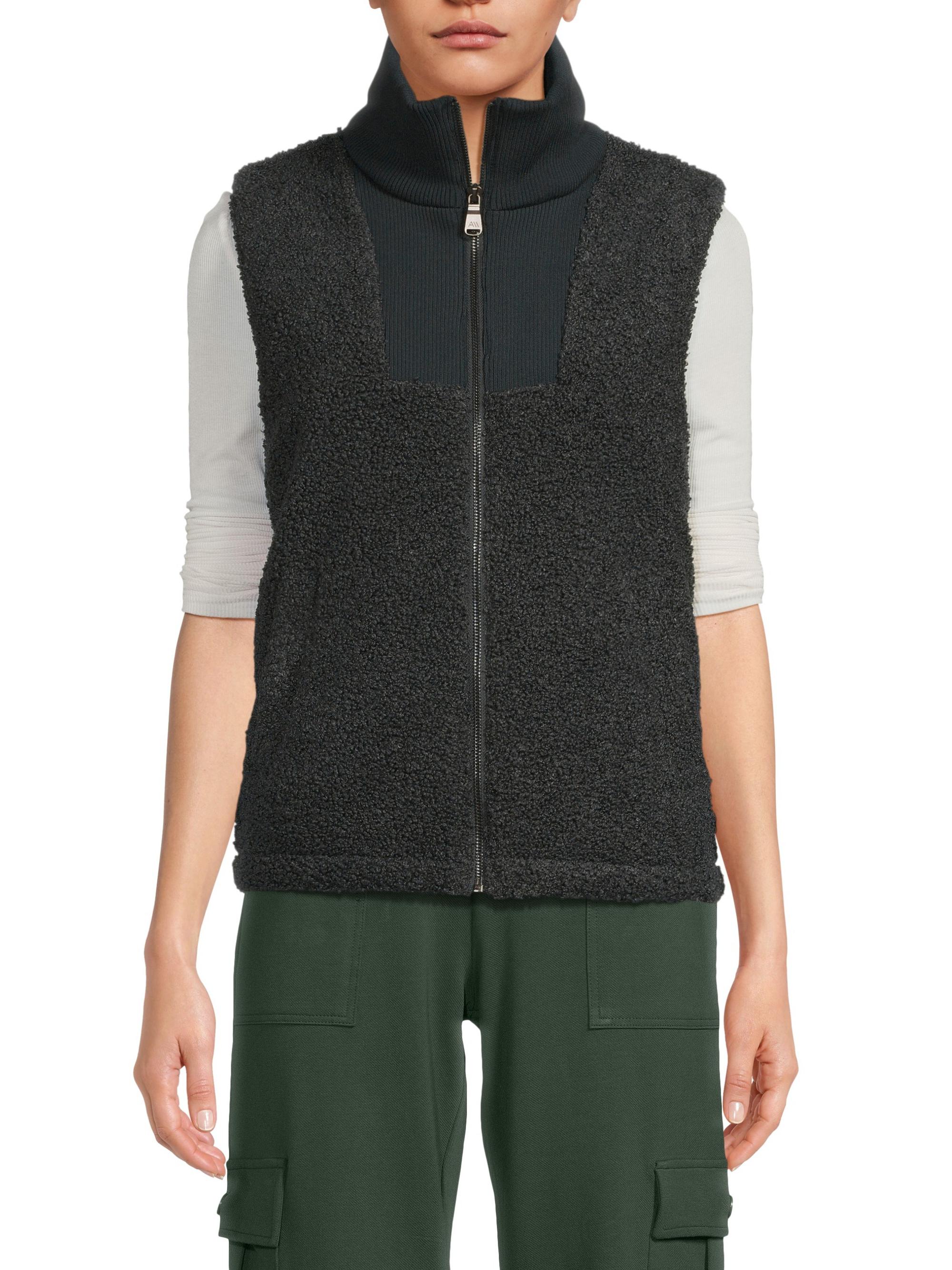 Click here for Andrew Marc Womens Faux-Shearling Vest - Kale - Si... prices