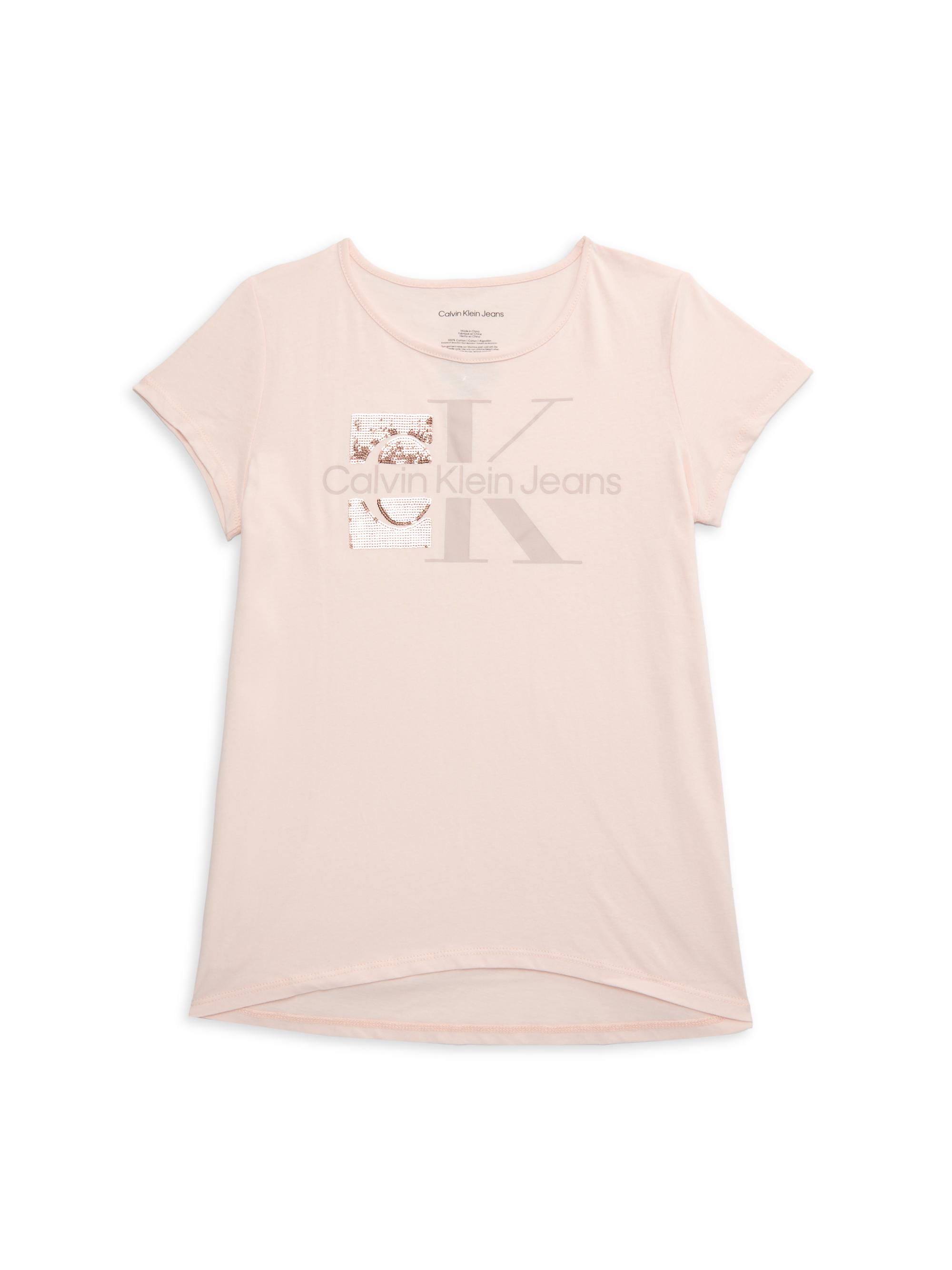 Click here for Calvin Klein Girls Graphic T-shirt - Pink - Size 7 prices