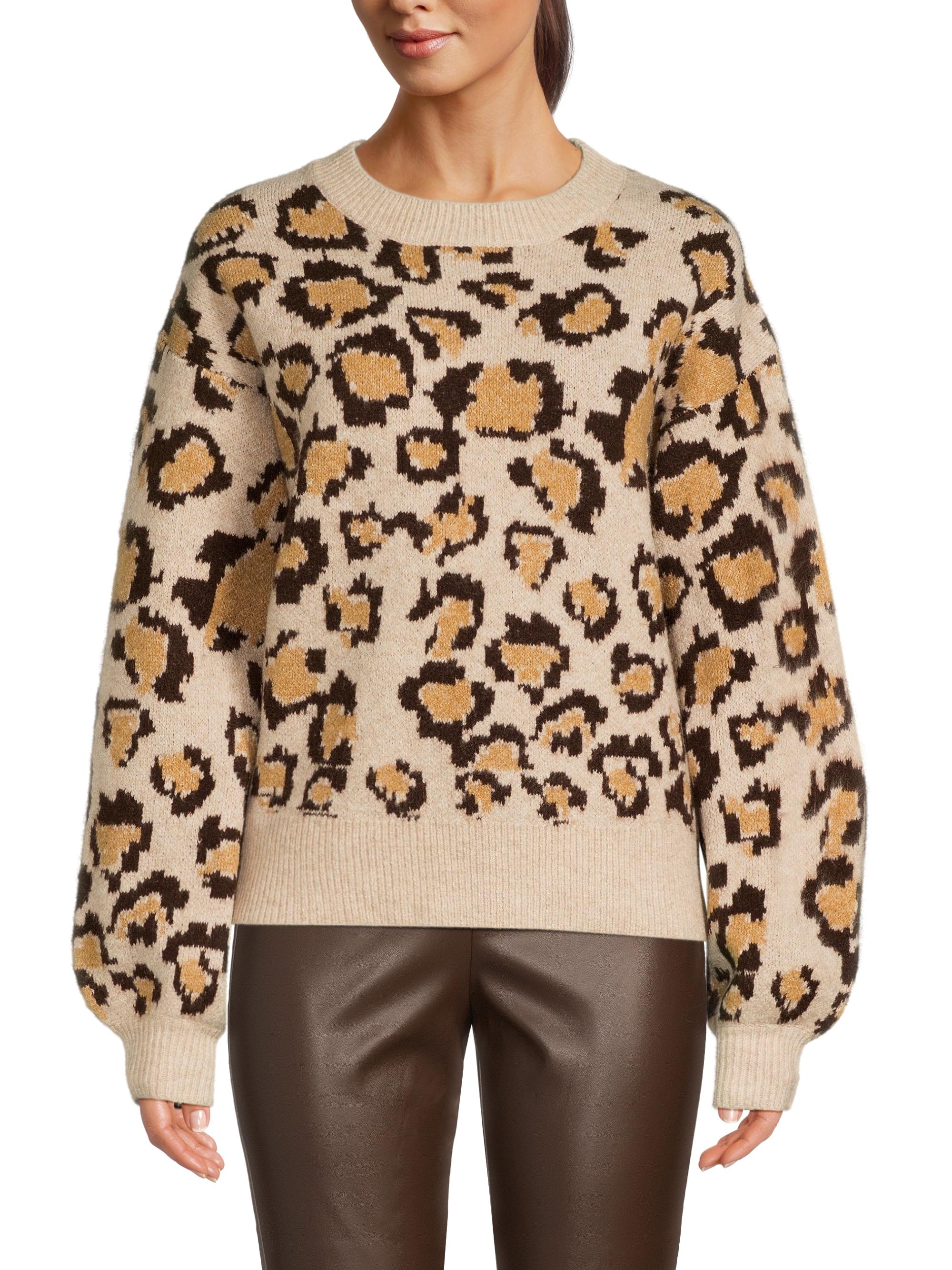 Click here for Lea & Viola Womens Leopard Print Drop Shoulder Swe... prices