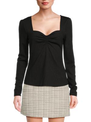 French Connection Sonya Ribbed Top on SALE | Saks OFF 5TH