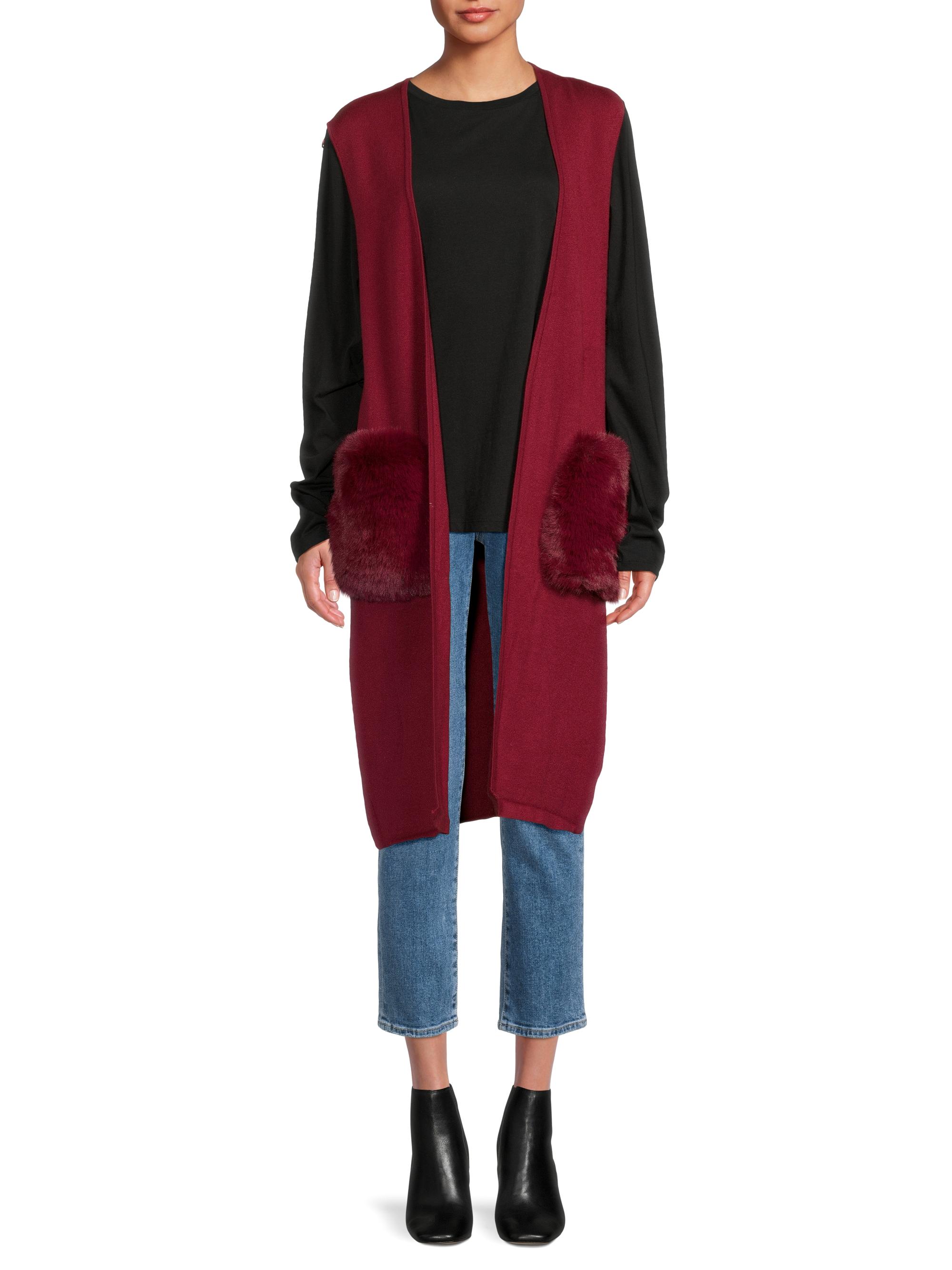 Click here for Saks Fifth Avenue Womens Faux Fur Trim Open Front... prices