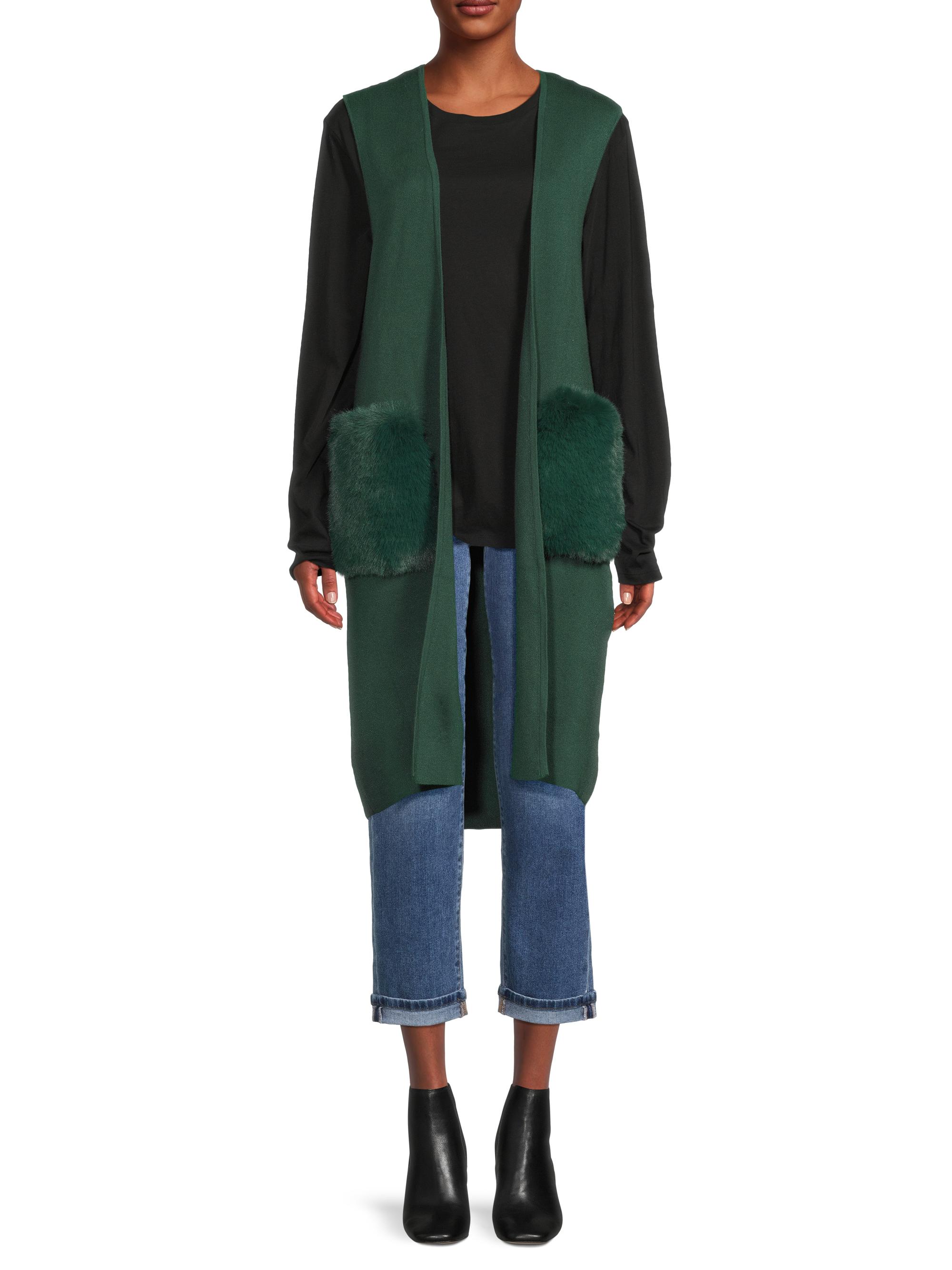 Click here for Saks Fifth Avenue Womens Faux Fur Trim Open Front... prices