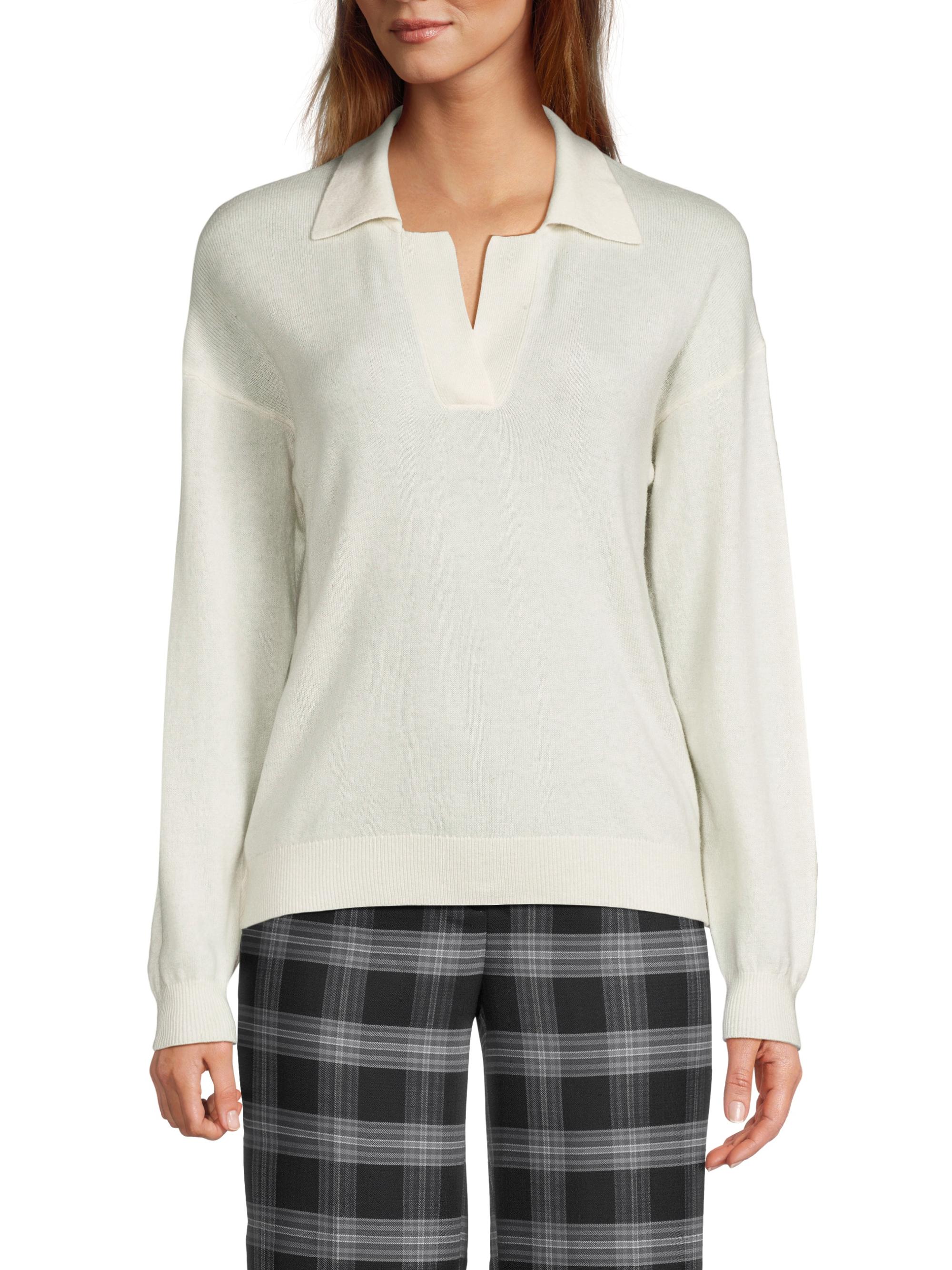 Click here for Naadam Womens Wool & Cashmere Polo Sweater - White... prices