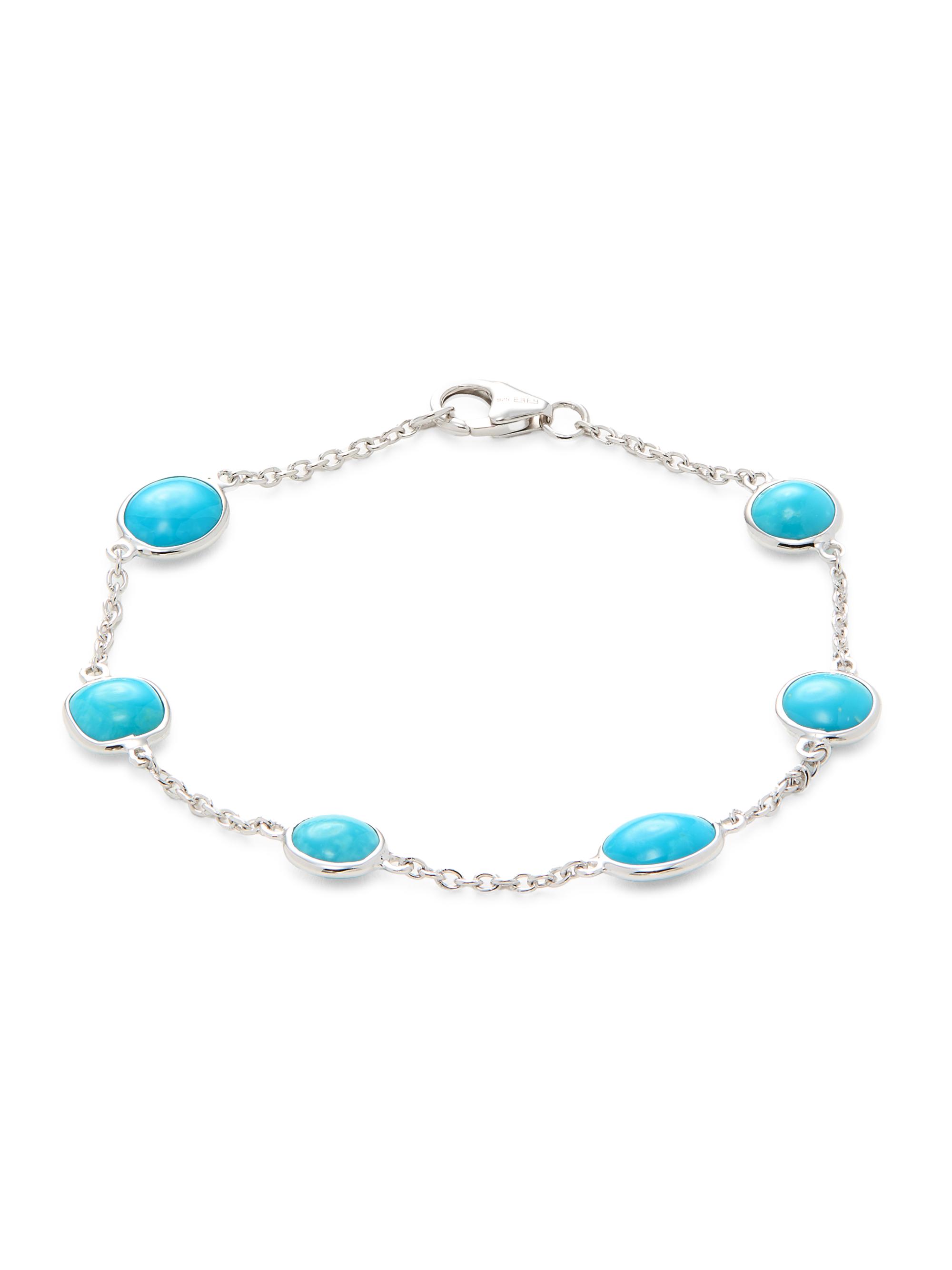 Click here for Effy Womens Sterling Silver & Turquoise Station Br... prices