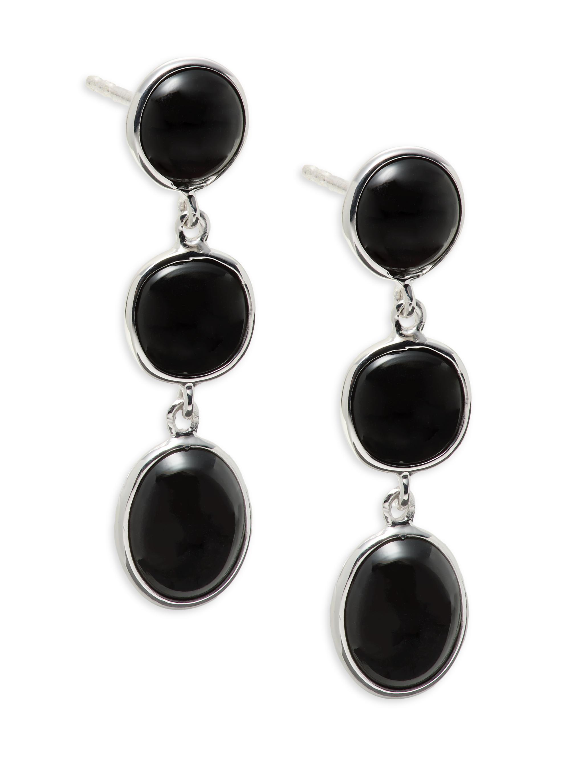 Click here for Effy Womens Sterling Silver & Onyx Drop Earrings -... prices