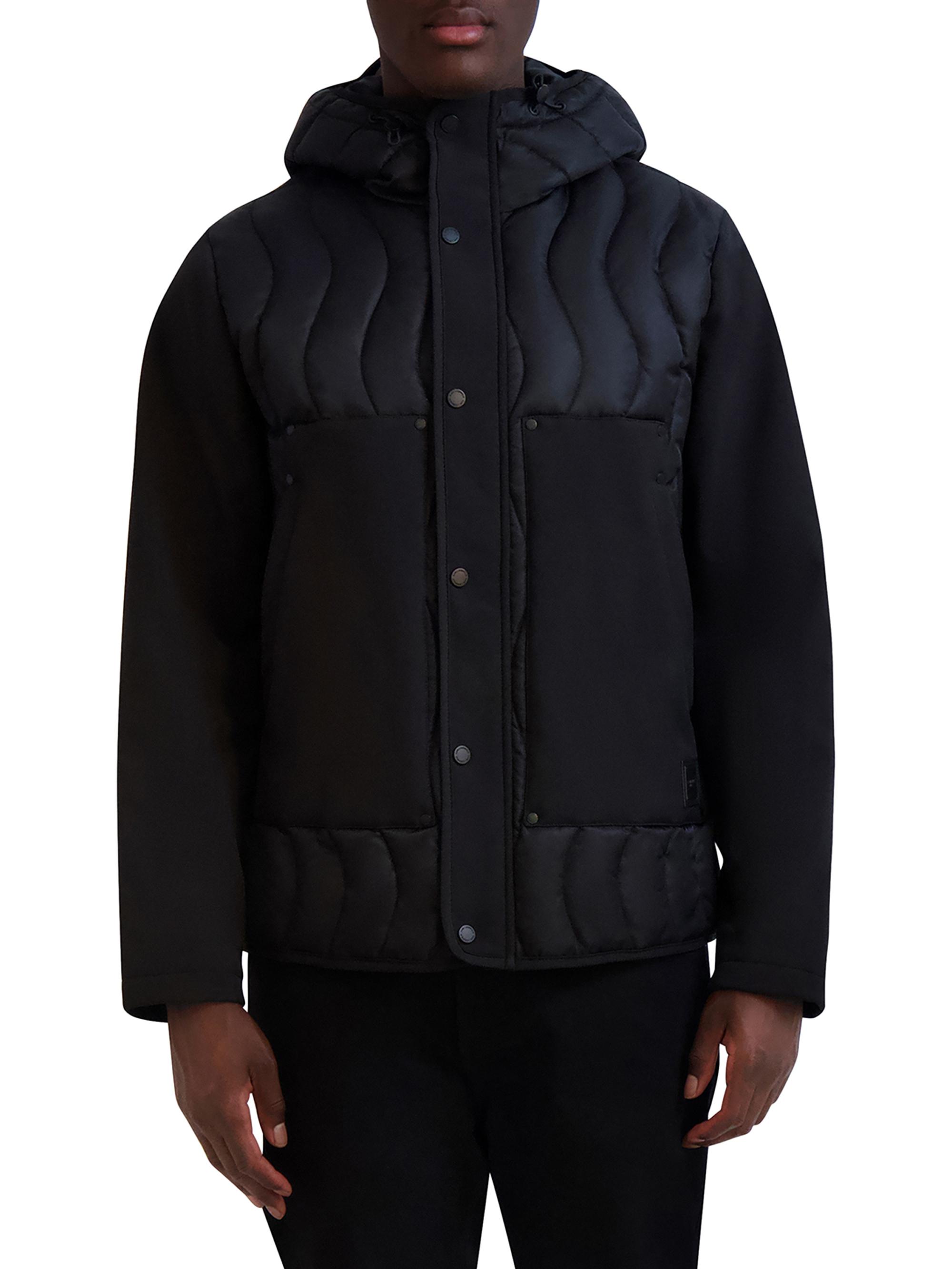 Click here for Karl Lagerfeld Mens Mixed Media Mid-Weight Puffer... prices