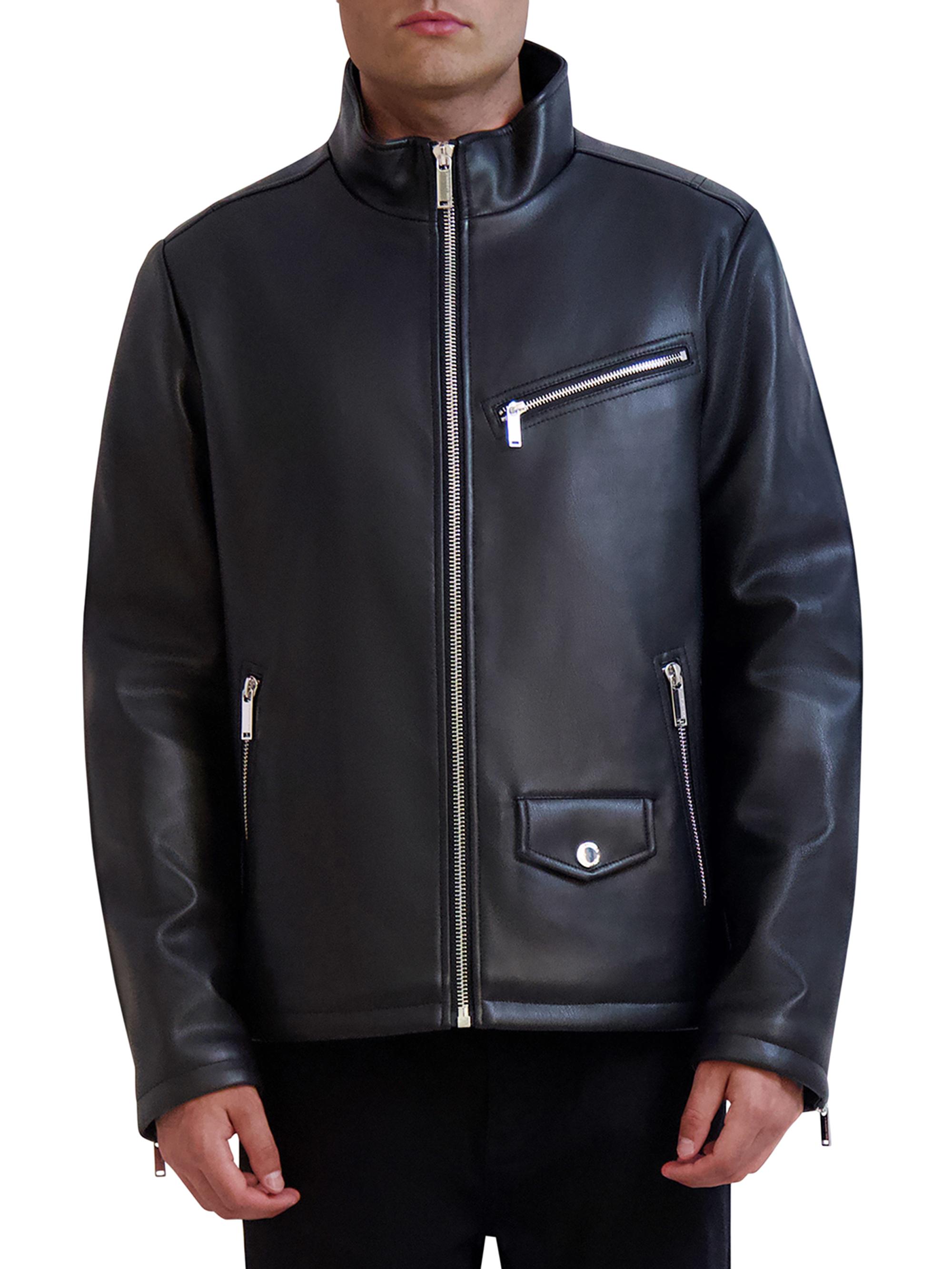 Click here for Karl Lagerfeld Paris Mens Faux Leather Biker Jacke... prices