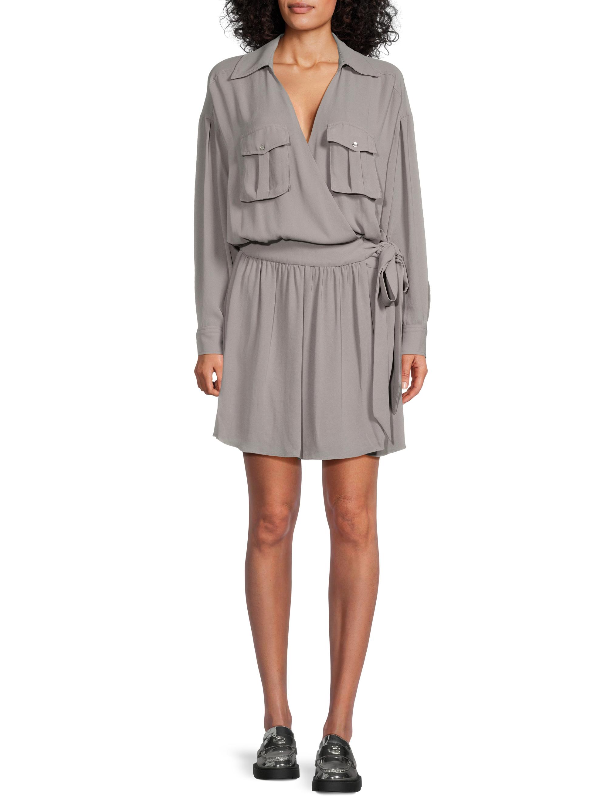 Click here for Ramy Brook Womens Pocket Mini Wrap Dress - Grey -... prices