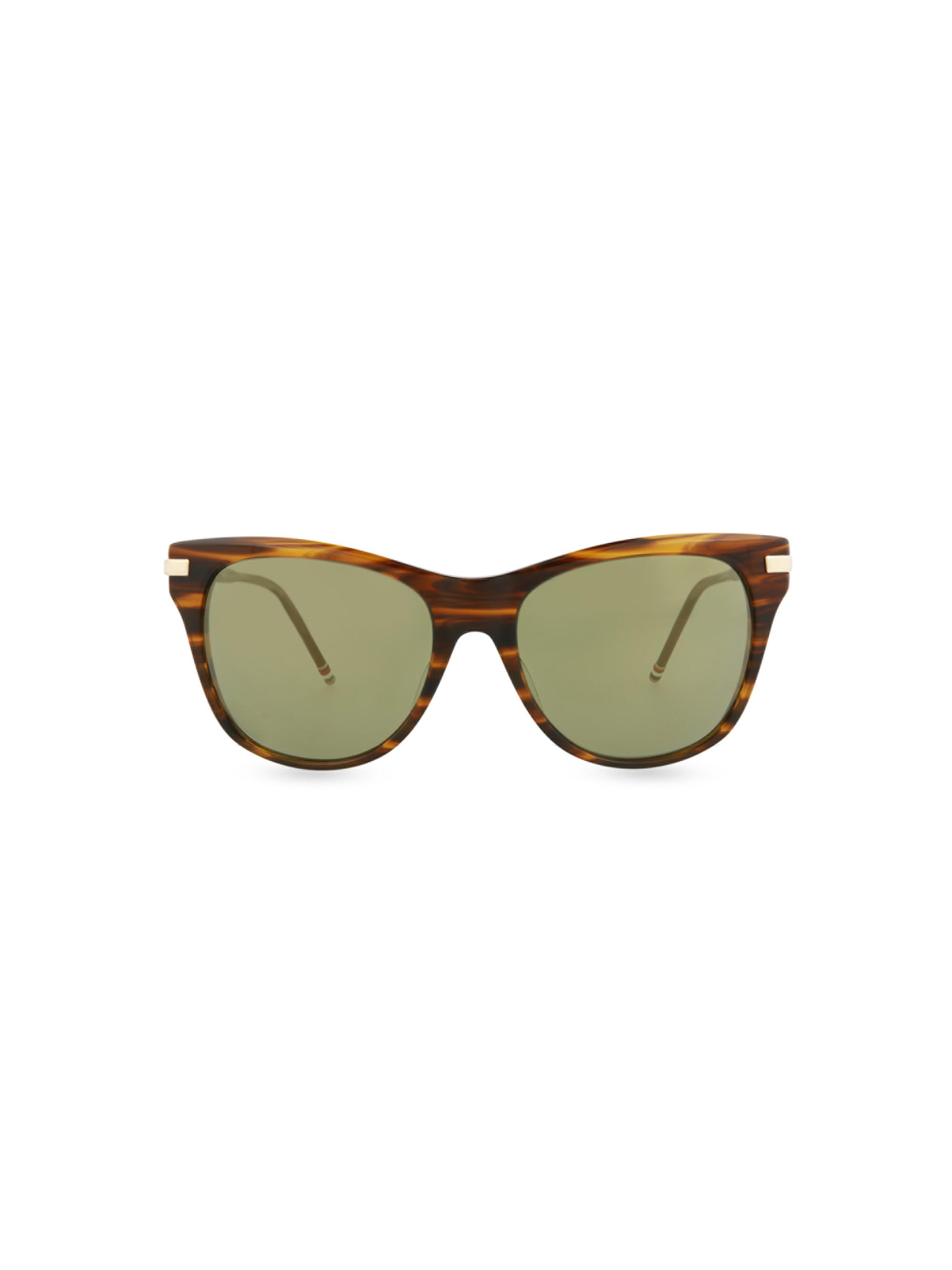 Click here for Thom Browne Womens 56MM Cat Eye Sunglasses - Walnu... prices