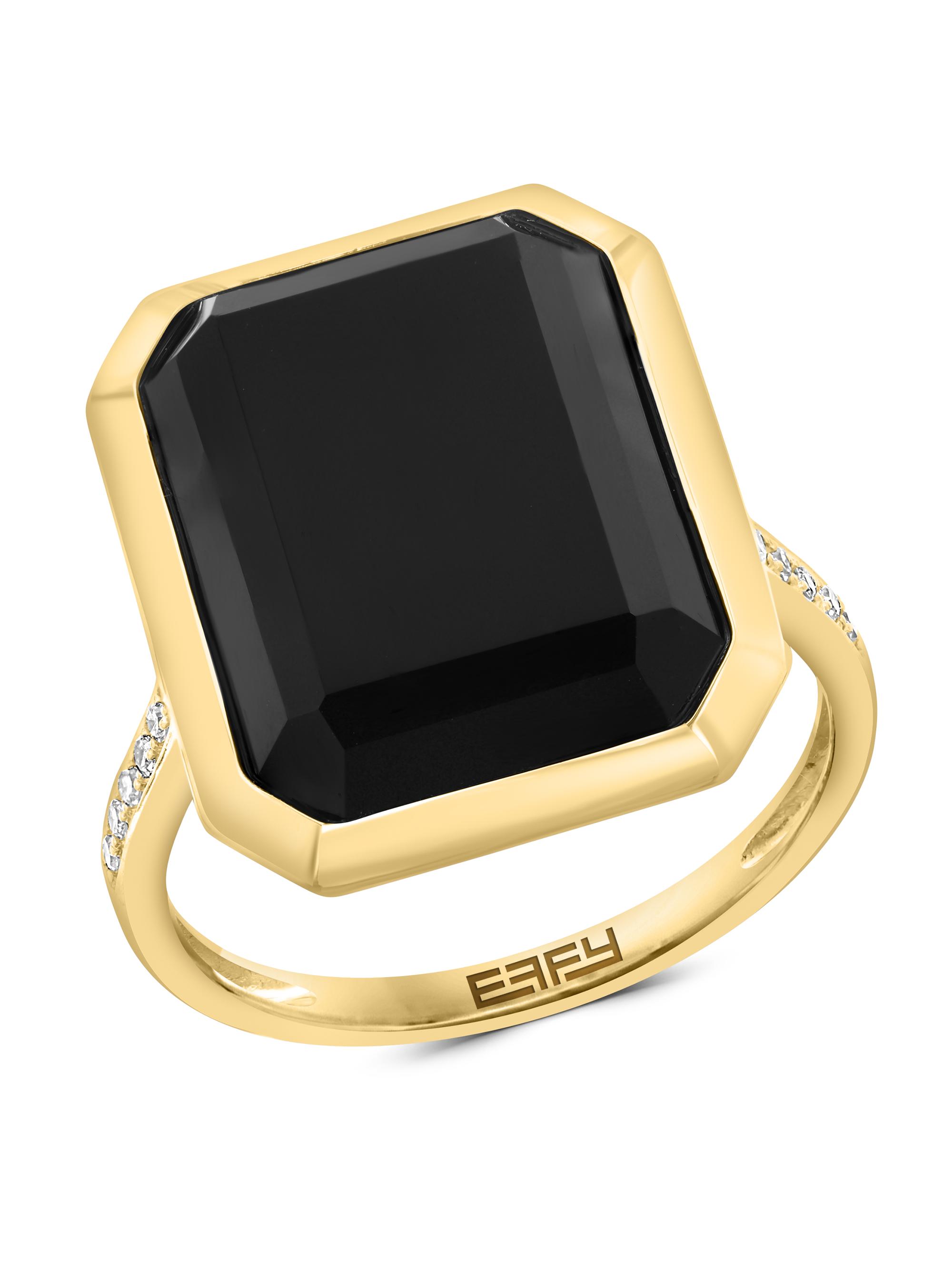 Click here for Effy Womens 14K Yellow Gold  Onyx & 0.06 TCW Diamo... prices