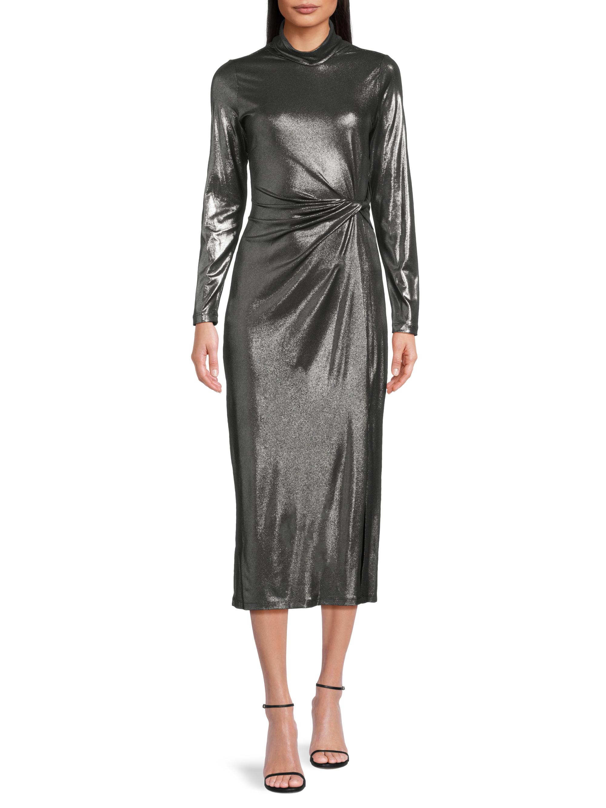 Click here for Tommy Hilfiger Womens Metallic Sheath Midi-Dress -... prices