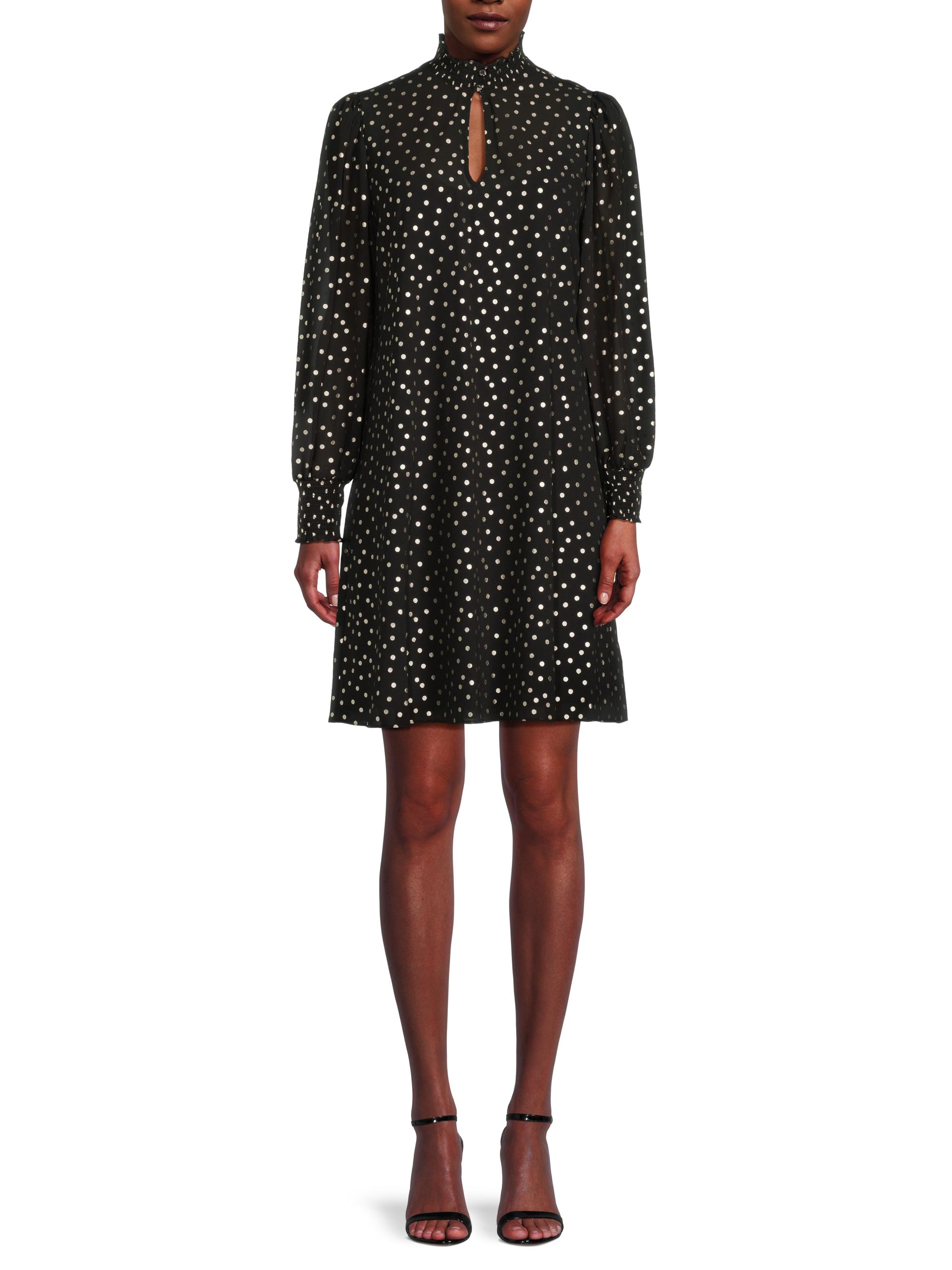 Click here for Tommy Hilfiger Womens Metallic Dot Smocked Mock Tu... prices