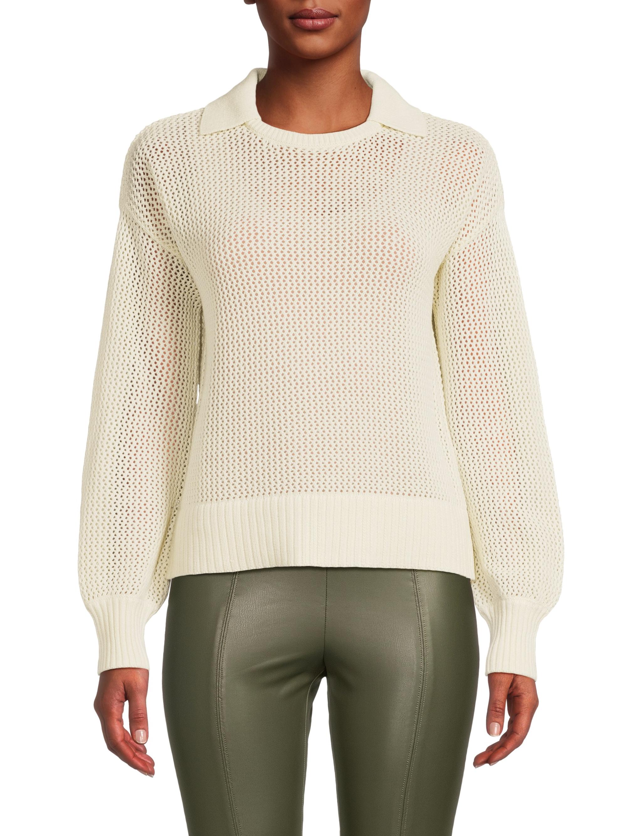 Click here for Saks Fifth Avenue Womens Pointelle Knit Sweater -... prices