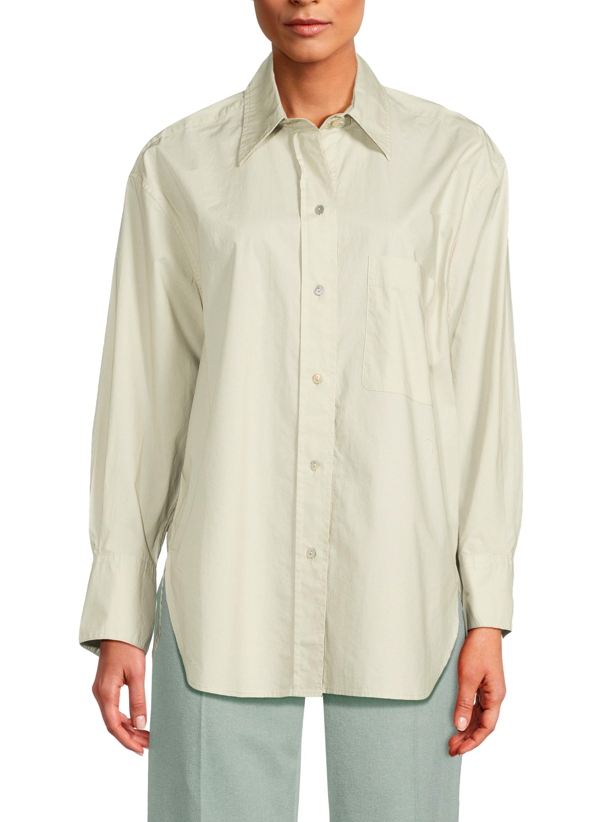 Click here for Vince Womens Solid Long Sleeve Oversized Shirt - L... prices