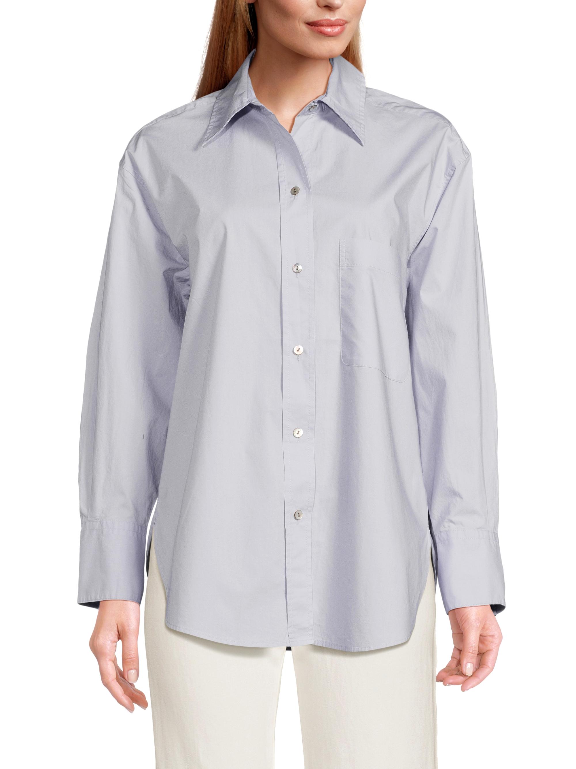 Click here for Vince Womens Solid Long Sleeve Oversized Shirt - S... prices