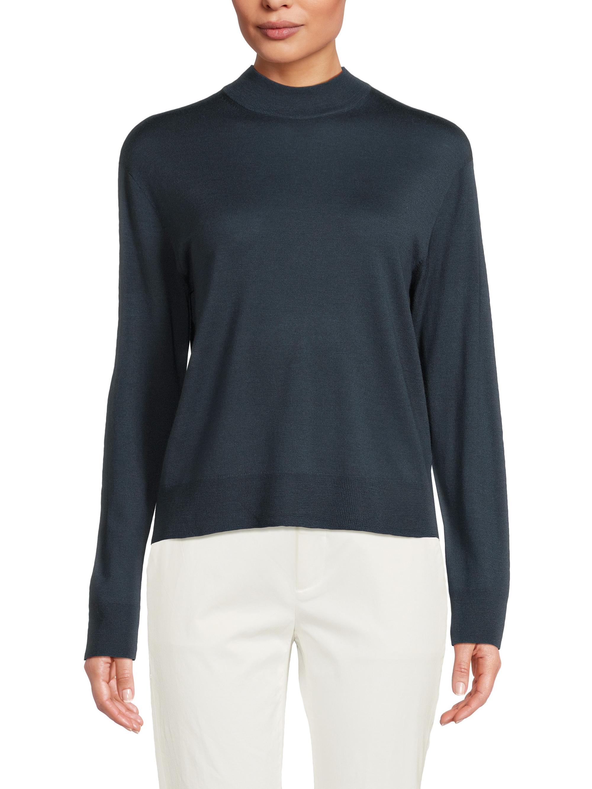 Click here for Vince Womens Mock Turtleneck Wool Sweater - Aqua S... prices