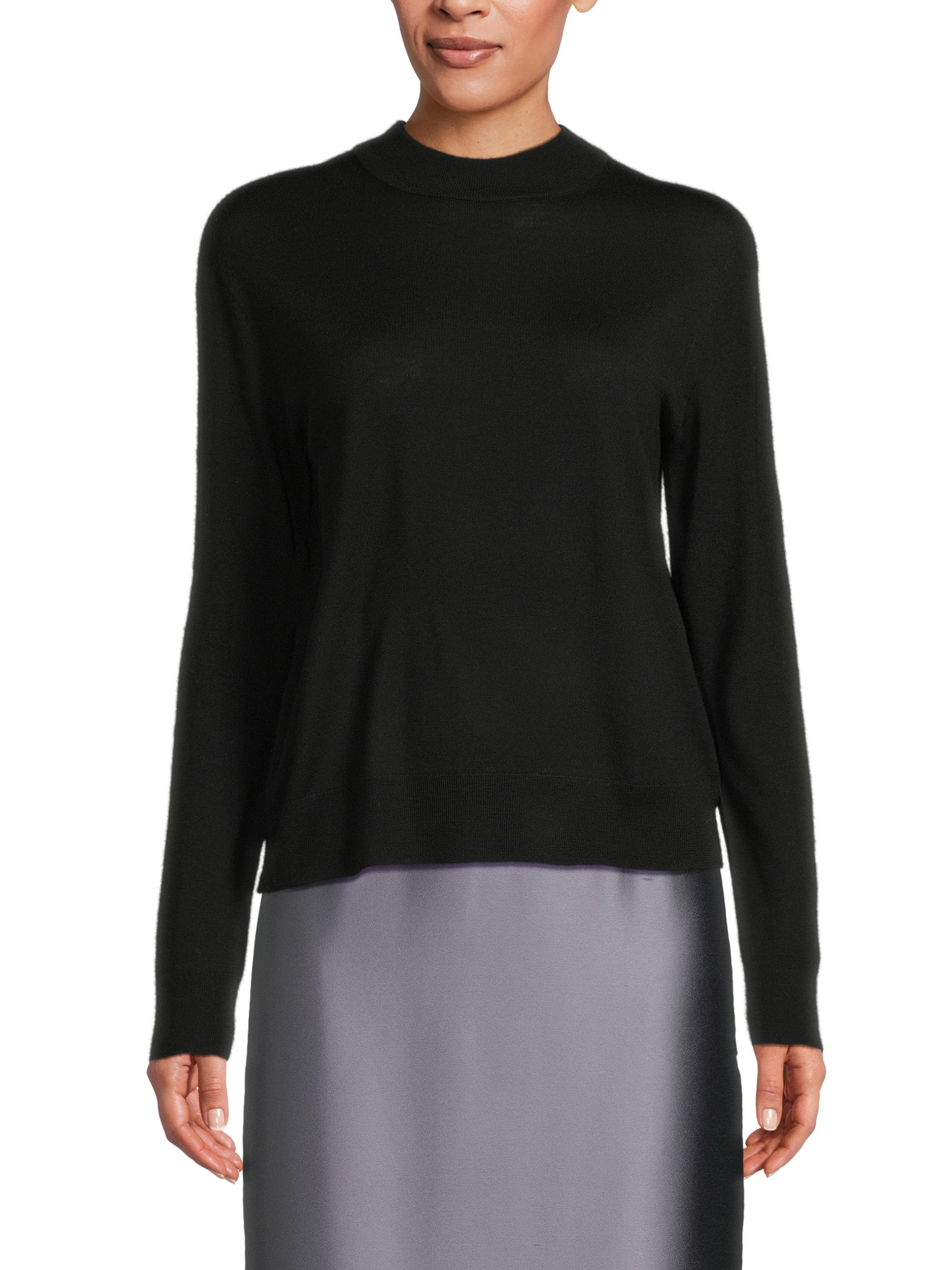 Click here for Vince Womens Mock Turtleneck Wool Sweater - Black... prices