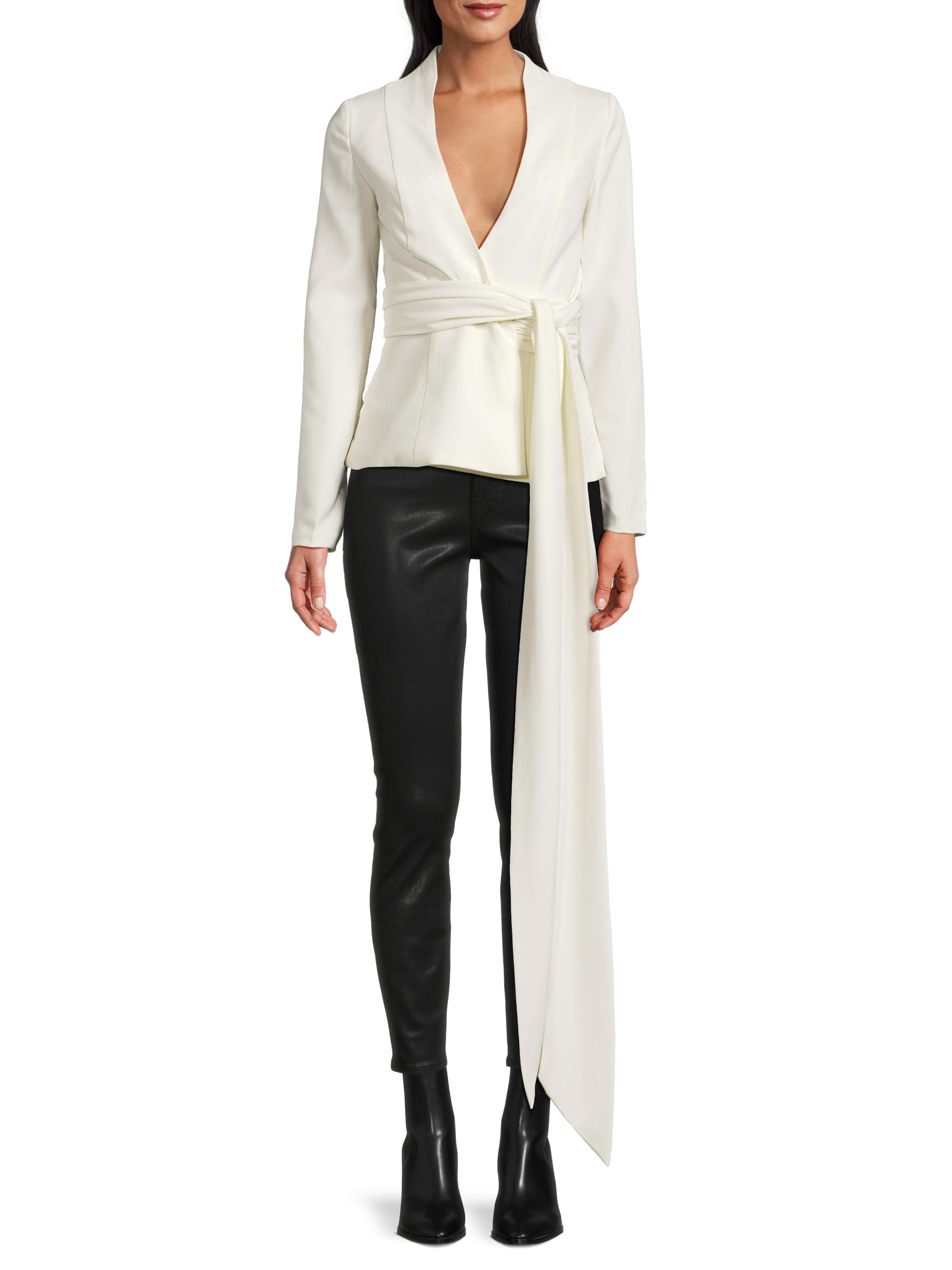 Click here for Andrea Iyamah Womens Illa Wrap Jacket - White - Si... prices