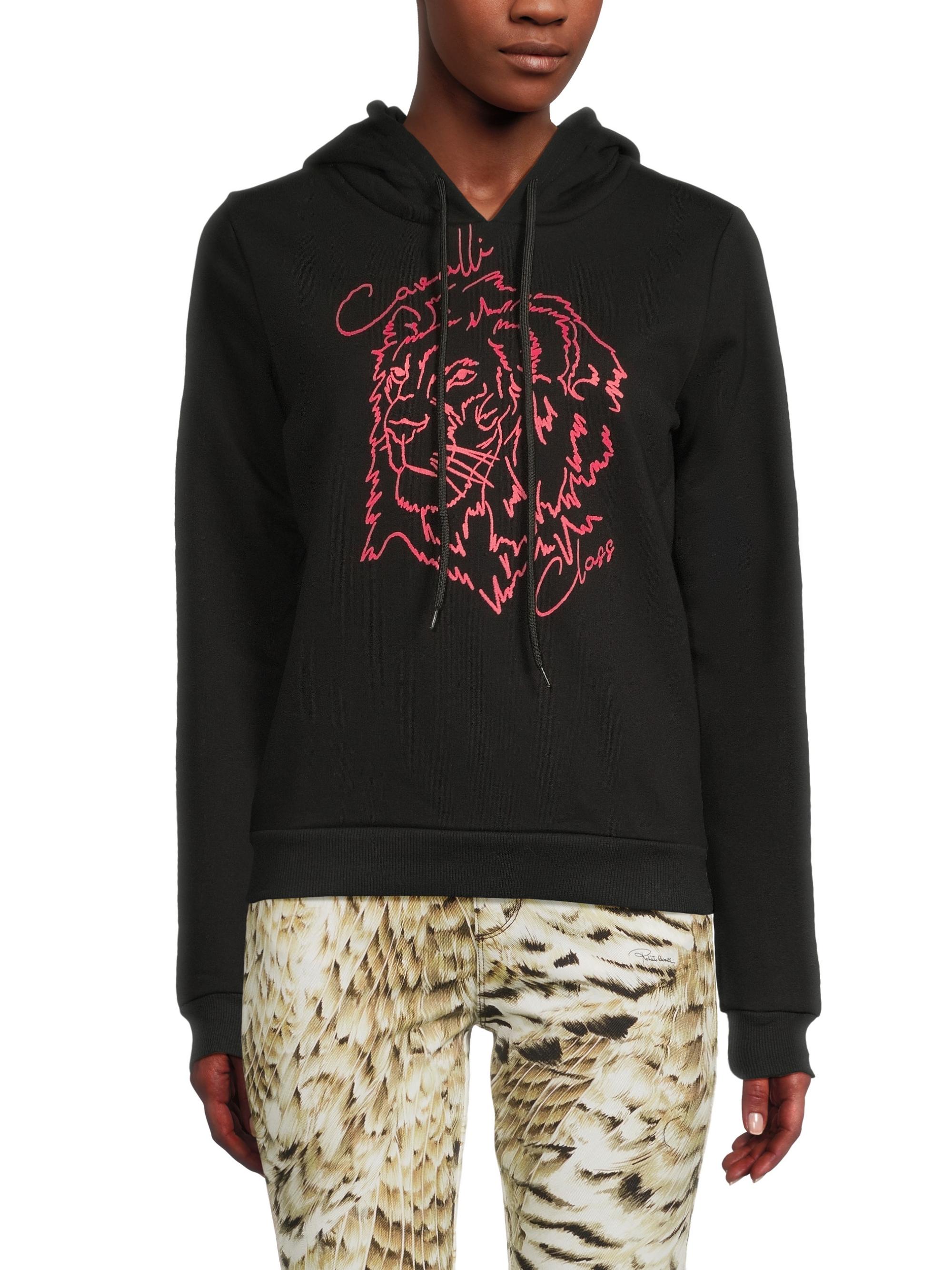 Click here for Roberto Cavalli Womens Embroidered Lion Hoodie - B... prices