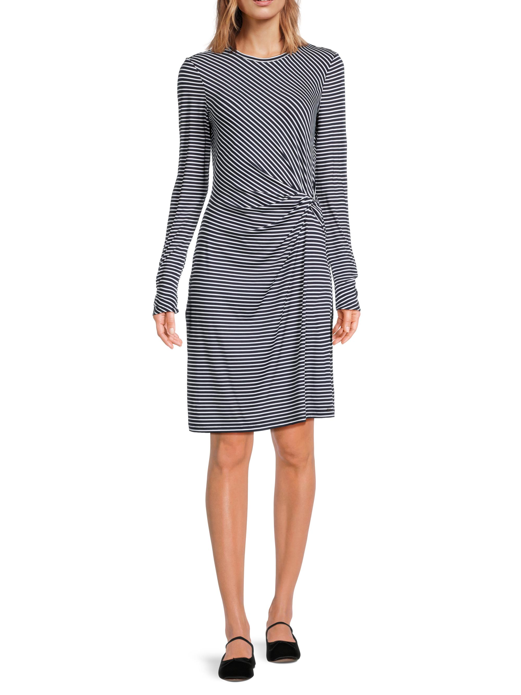 Click here for Tommy Hilfiger Womens Striped Dress - Midnight Ivo... prices