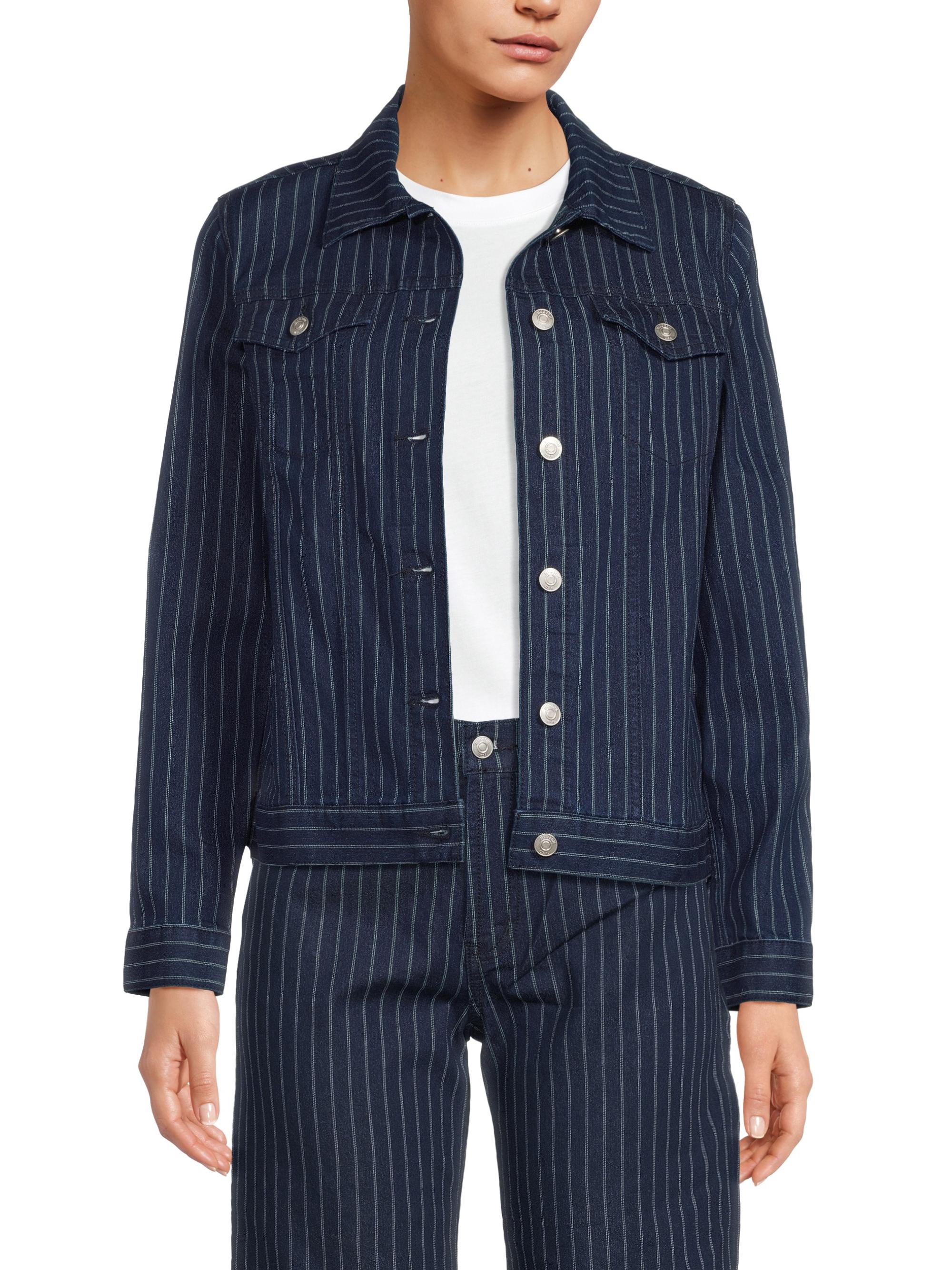 Click here for Hudson Jeans Womens Striped Relaxed Denim Jacket -... prices