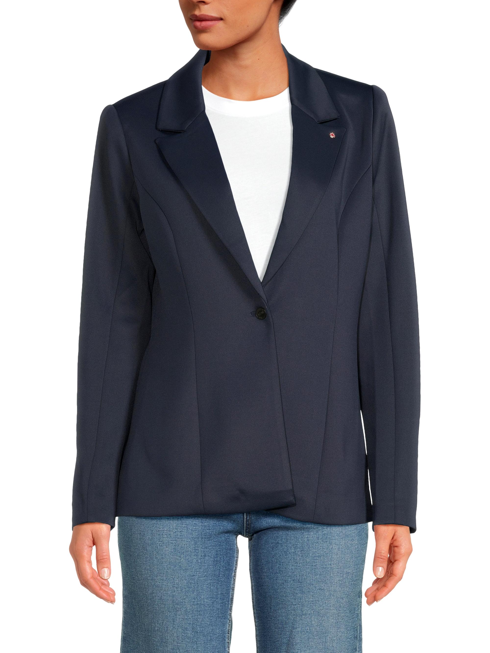 Click here for Hudson Jeans Womens Solid Fitted Blazer - Navy - S... prices