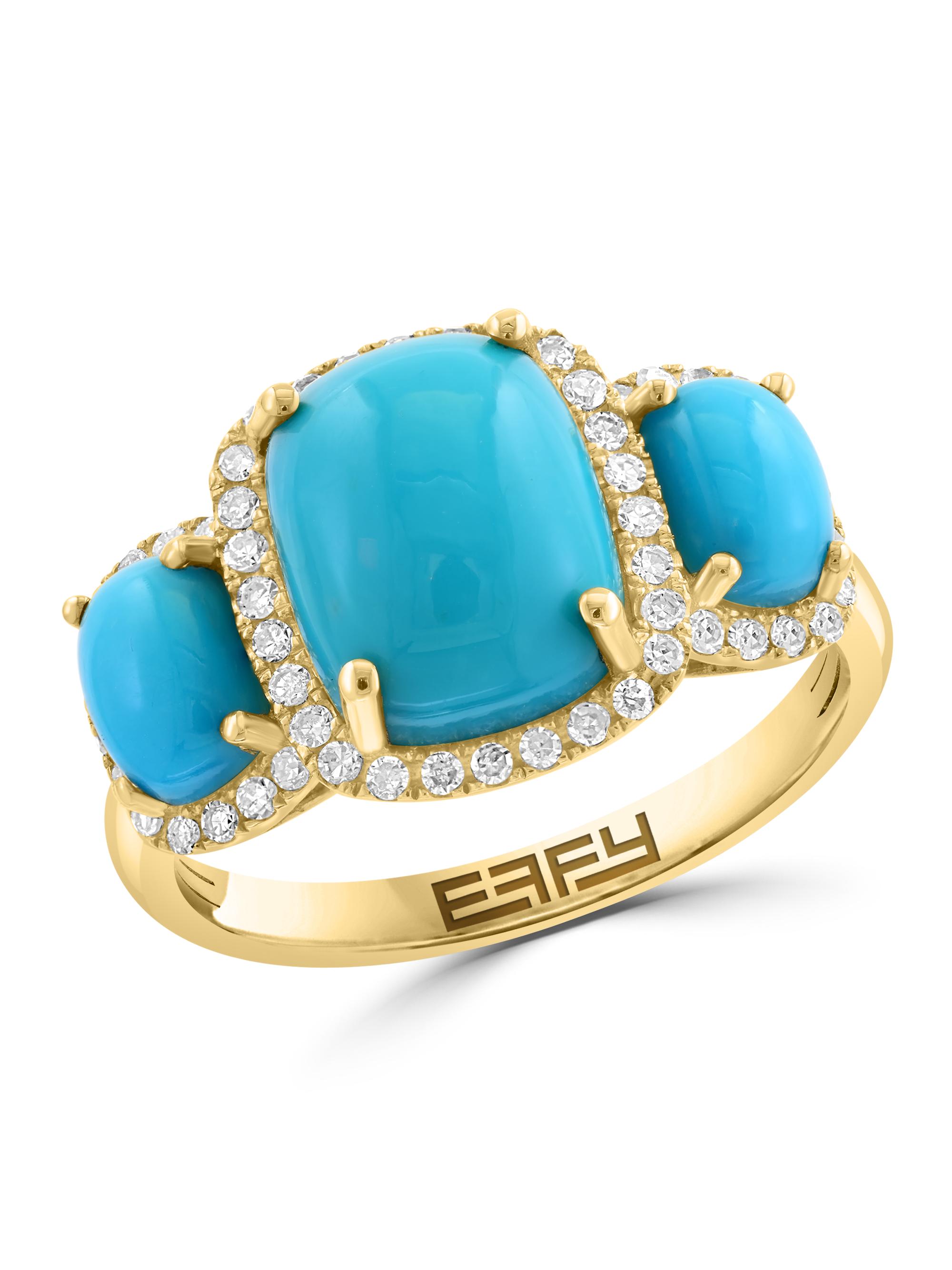 Click here for Effy Womens 14K Yellow Gold 0.26 TCW Diamond & Tur... prices