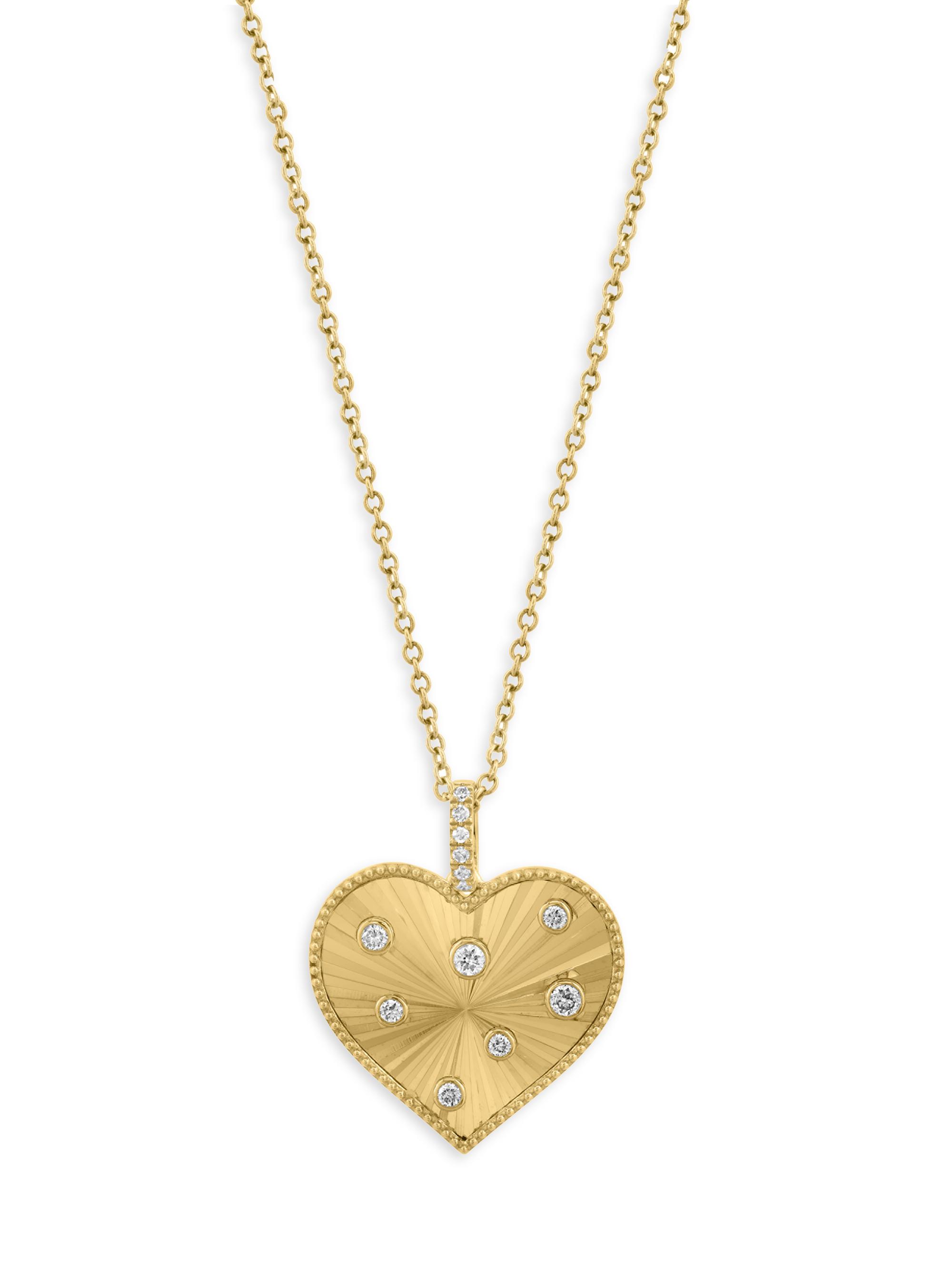 Click here for Effy Womens 14K Yellow Gold & 0.13 TCW Diamond Hea... prices