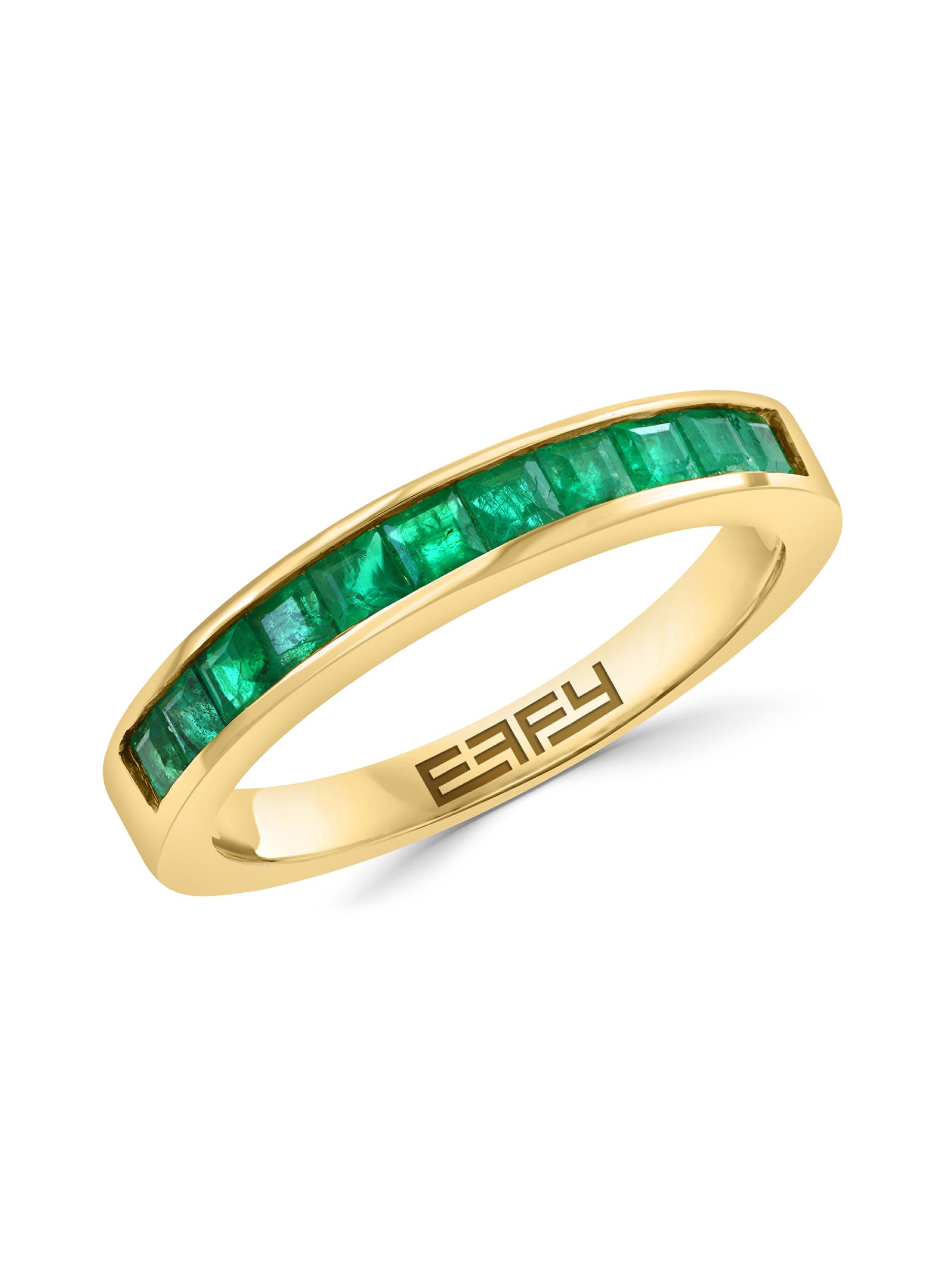 Click here for Effy Womens 14K Yellow Gold & 0.84 TCW Emerald Rin... prices