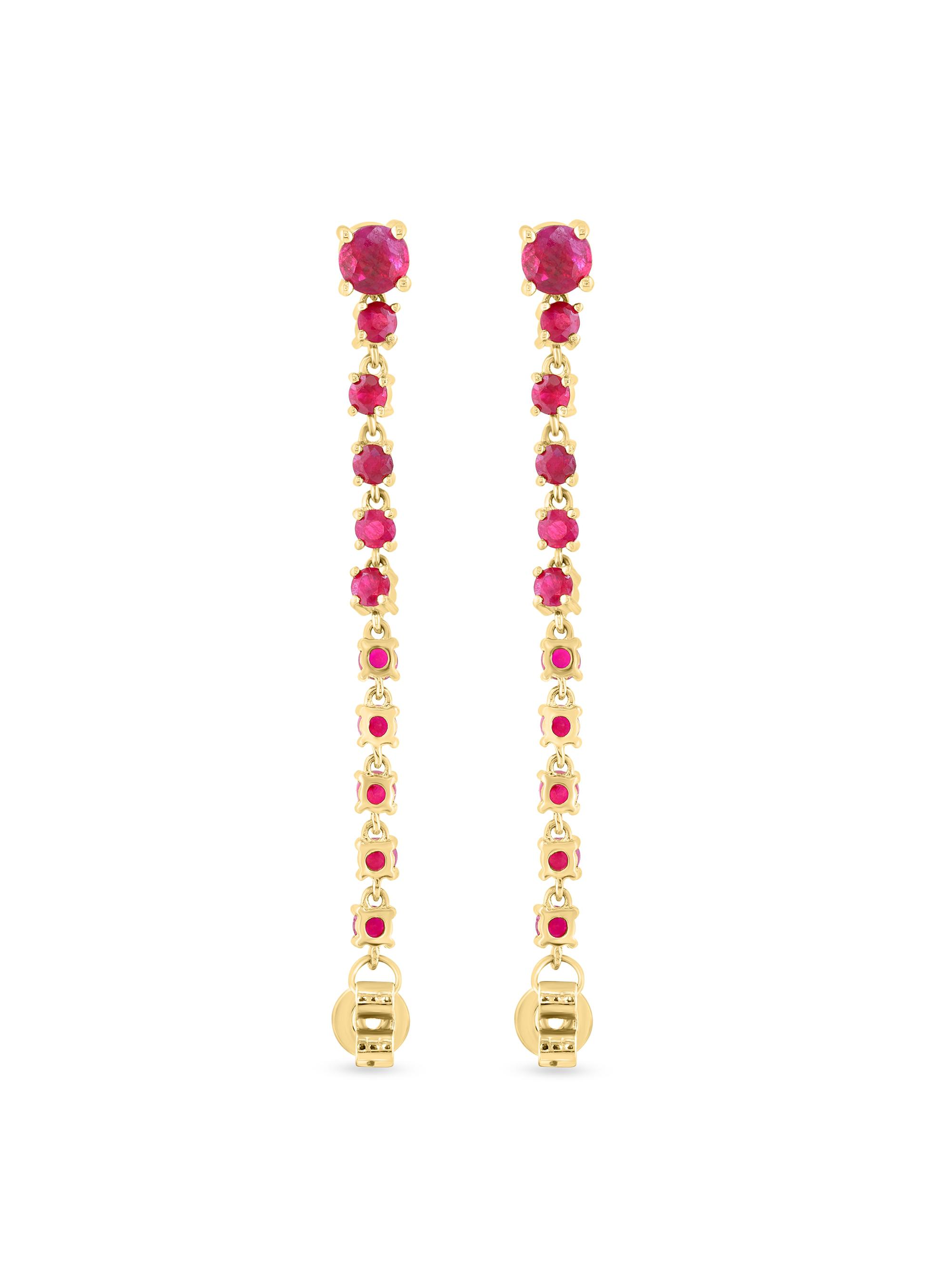 Click here for Effy Womens 14K Rose Gold & Ruby Drop Earrings - R... prices