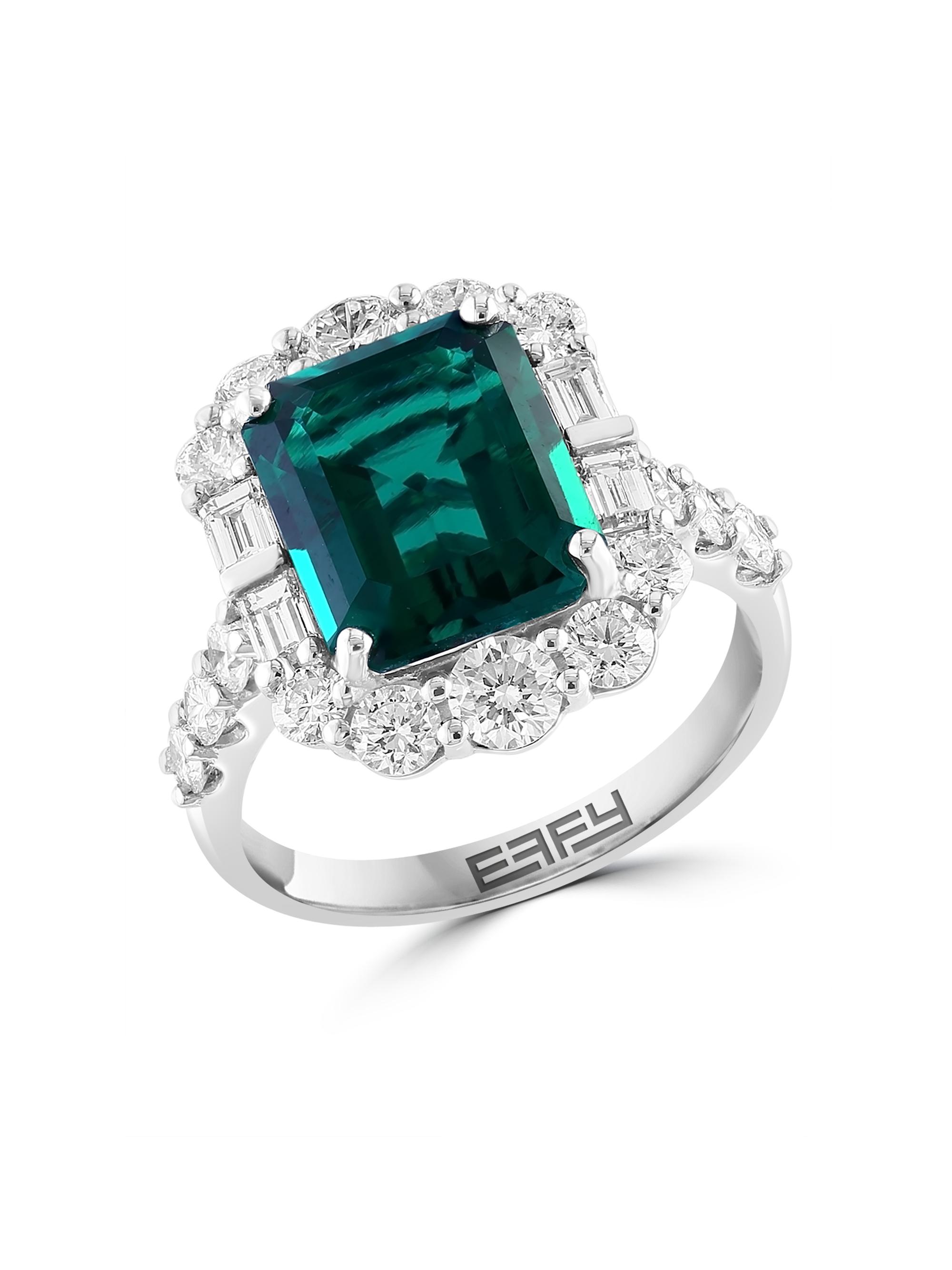 Click here for Effy Womens 14K White Gold  3.9 TCW Lab Grown Emer... prices