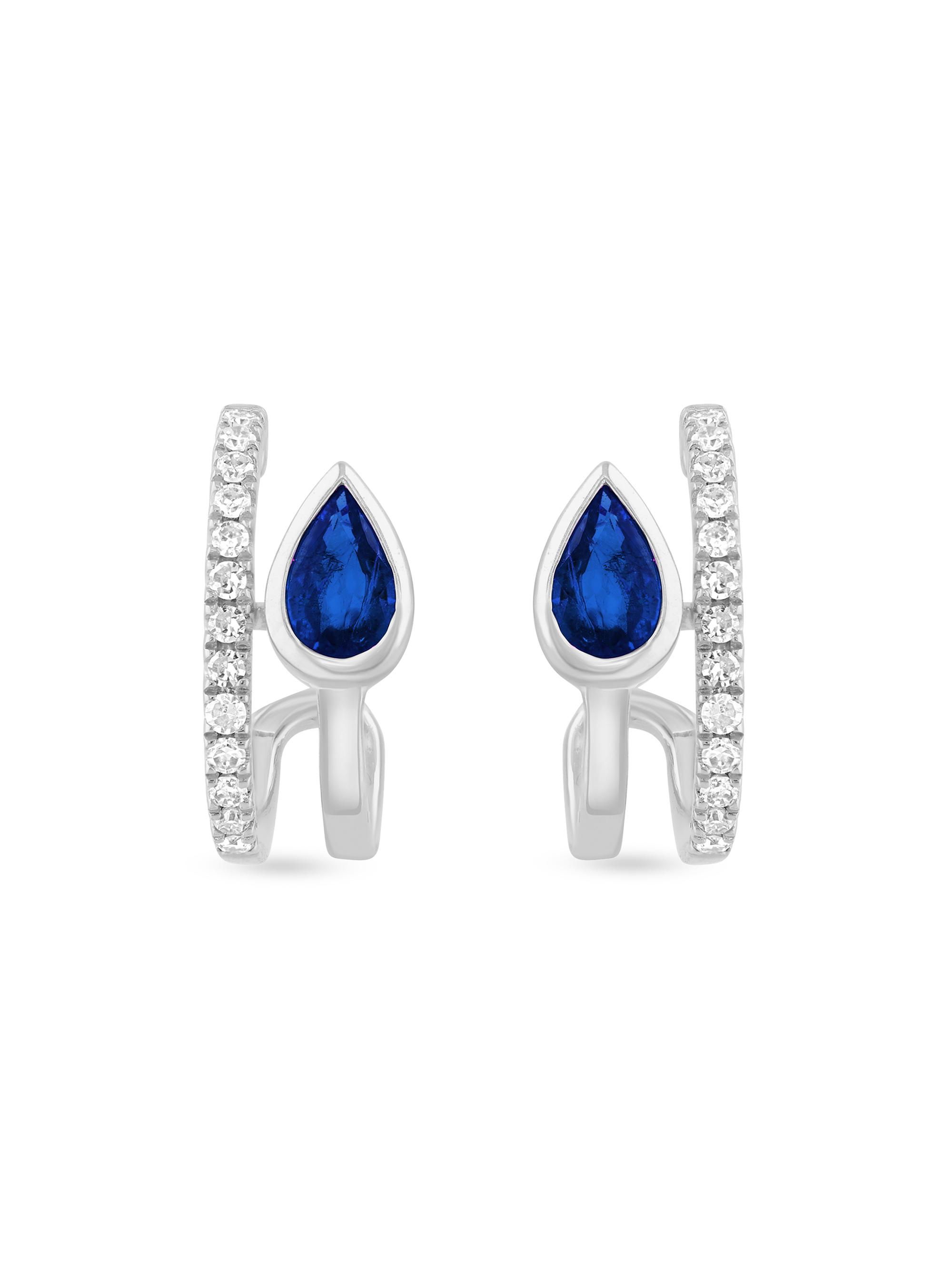 Click here for Effy Womens 14K White Gold  Sapphire & 0.13 TCW Di... prices