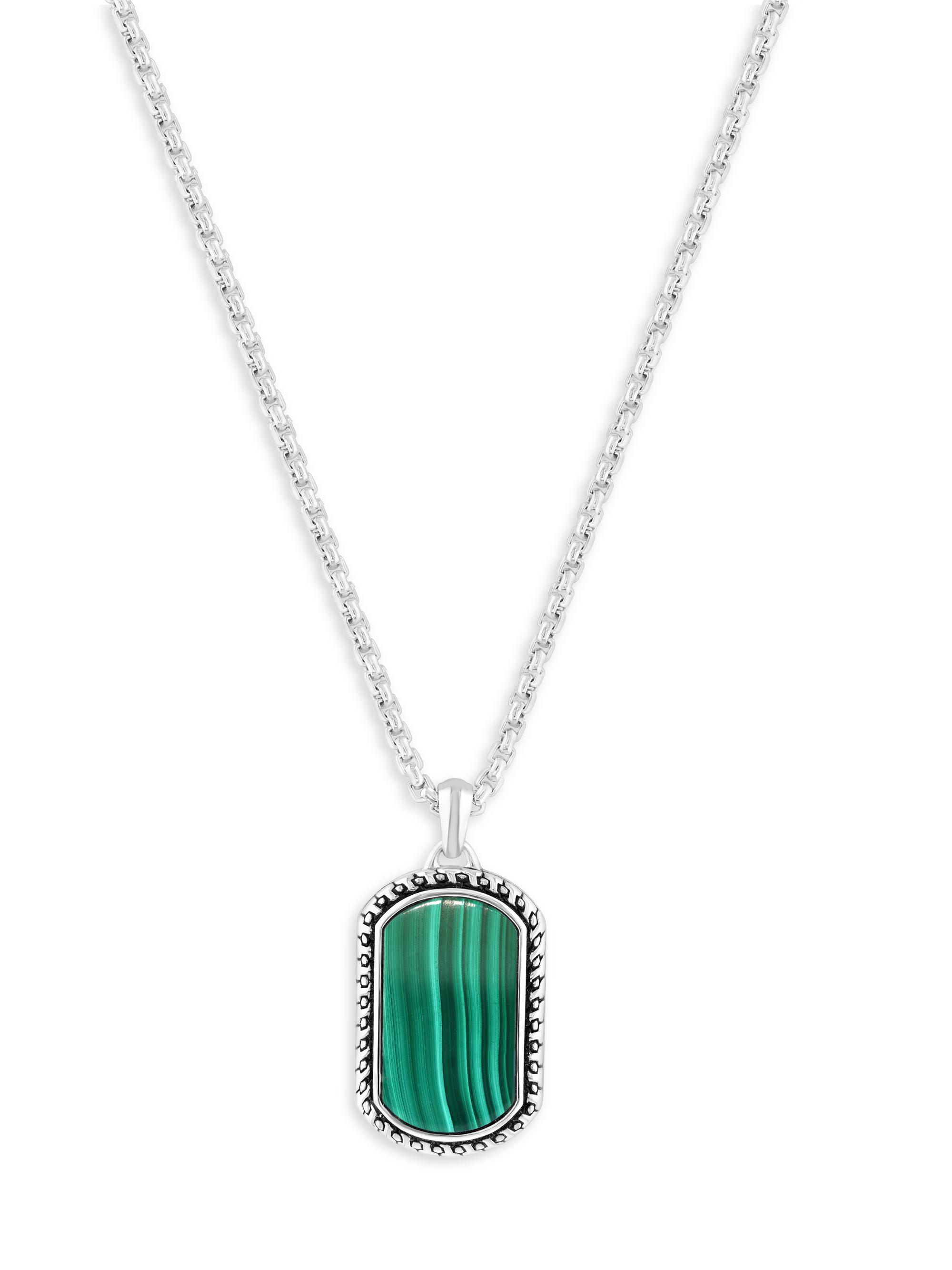 Click here for Effy Womens Malachite & Sterling Silver Pendant Ne... prices