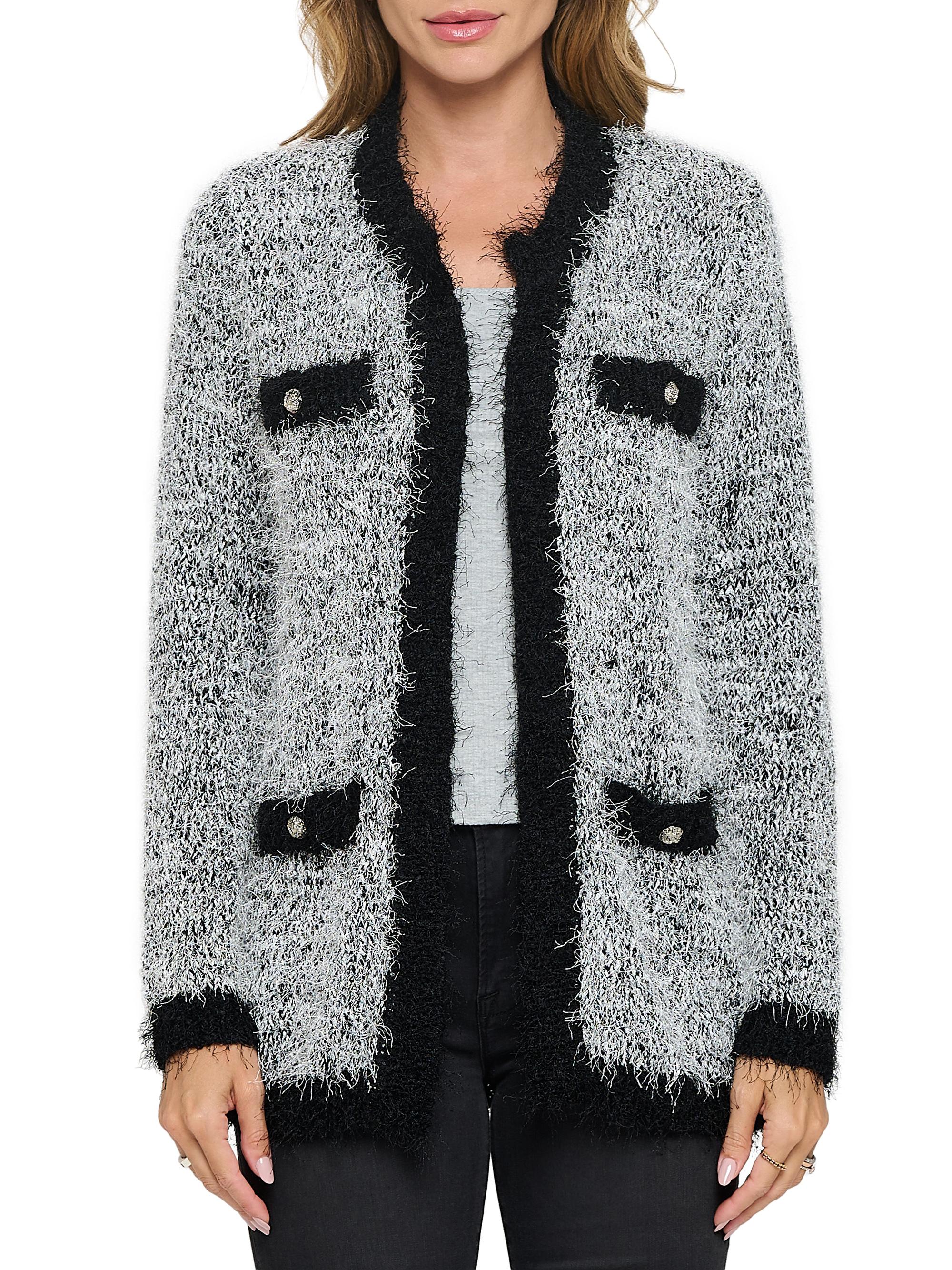 Click here for Renee C. Womens Fuzzy Longline Cardigan - Black Si... prices