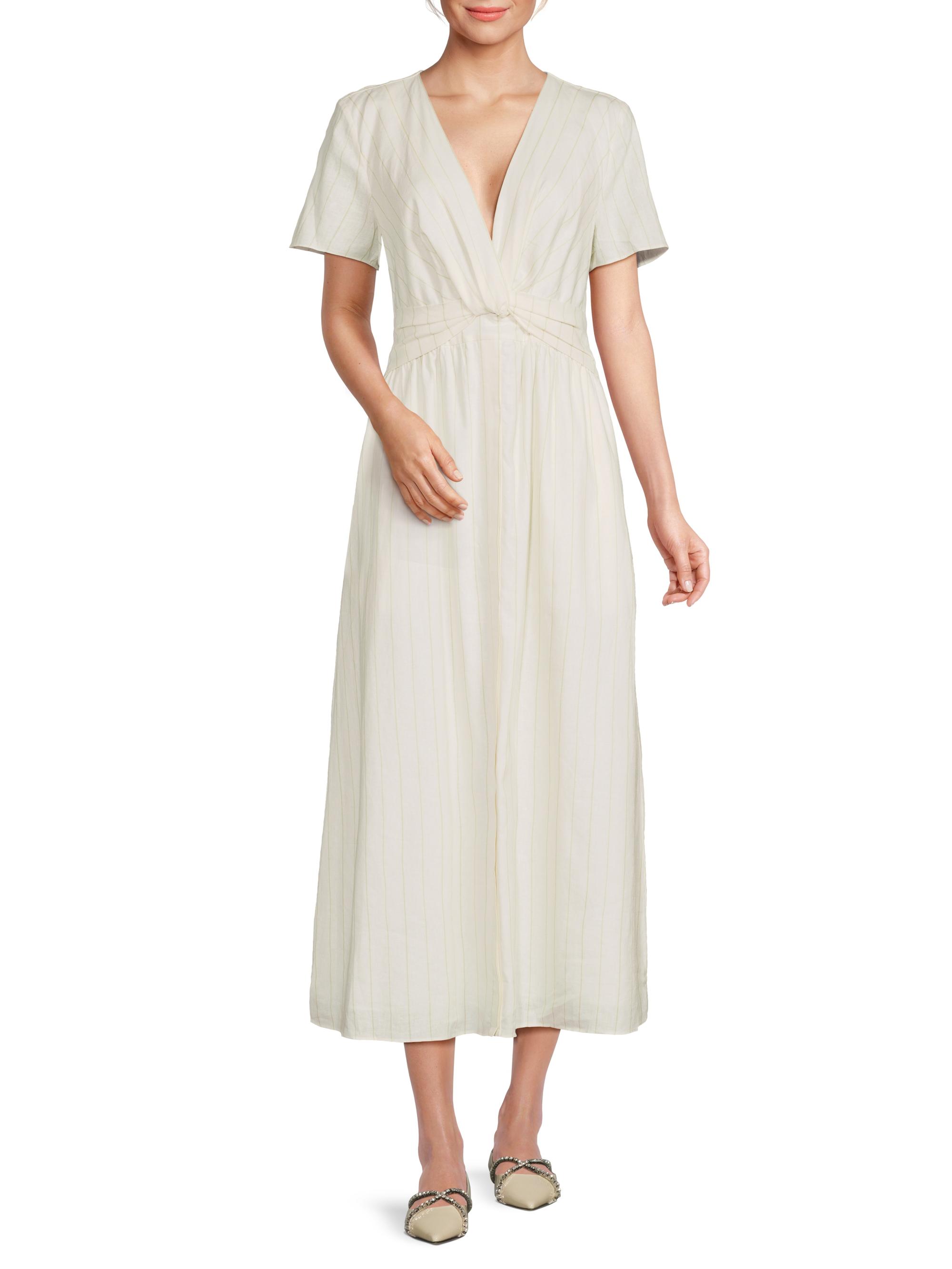 Click here for Derek Lam 10 Crosby Womens Striped Midi-Dress - Cr... prices