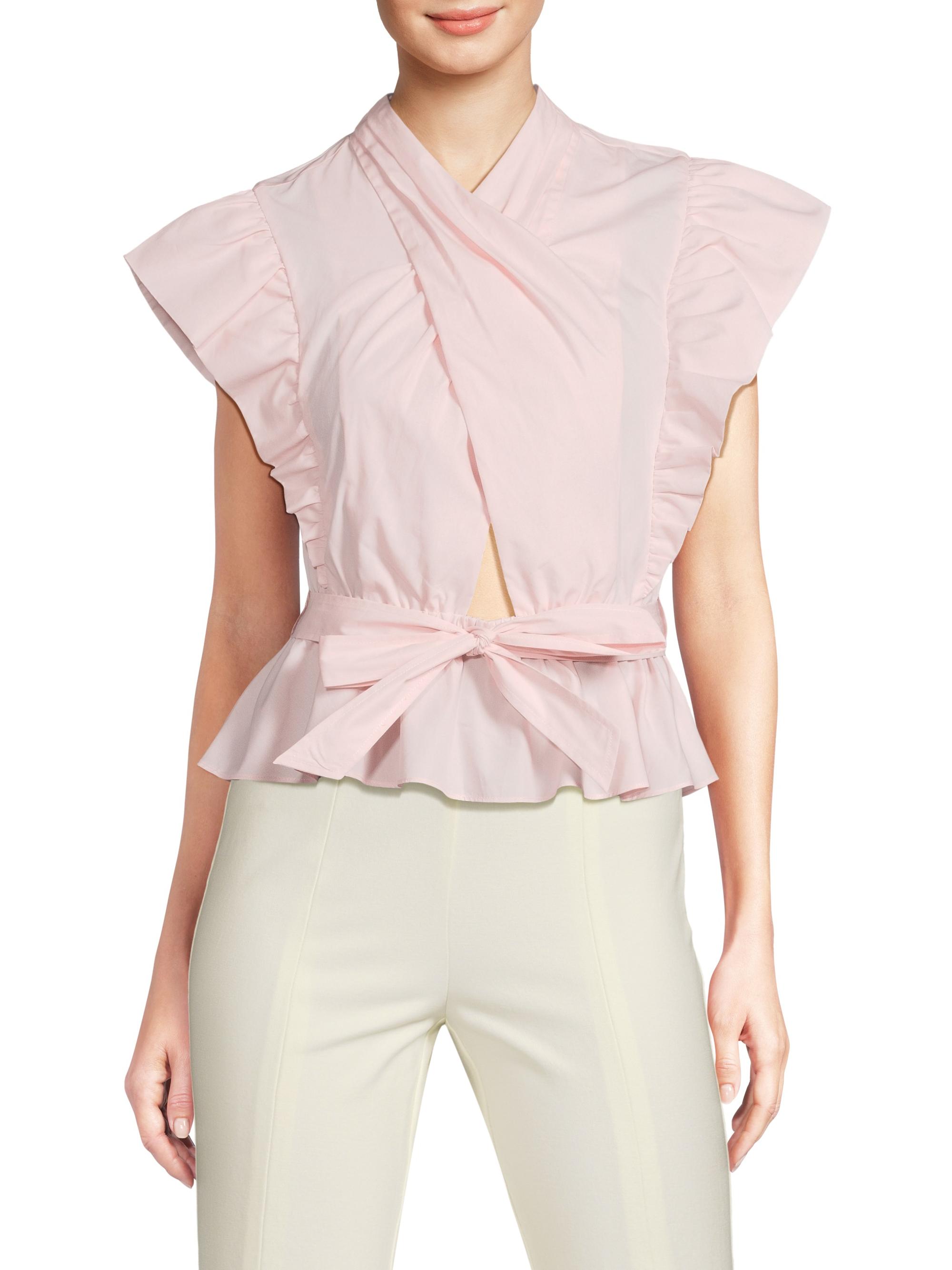 Click here for Derek Lam 10 Crosby Womens Brynn Ruffle Wrap Top -... prices