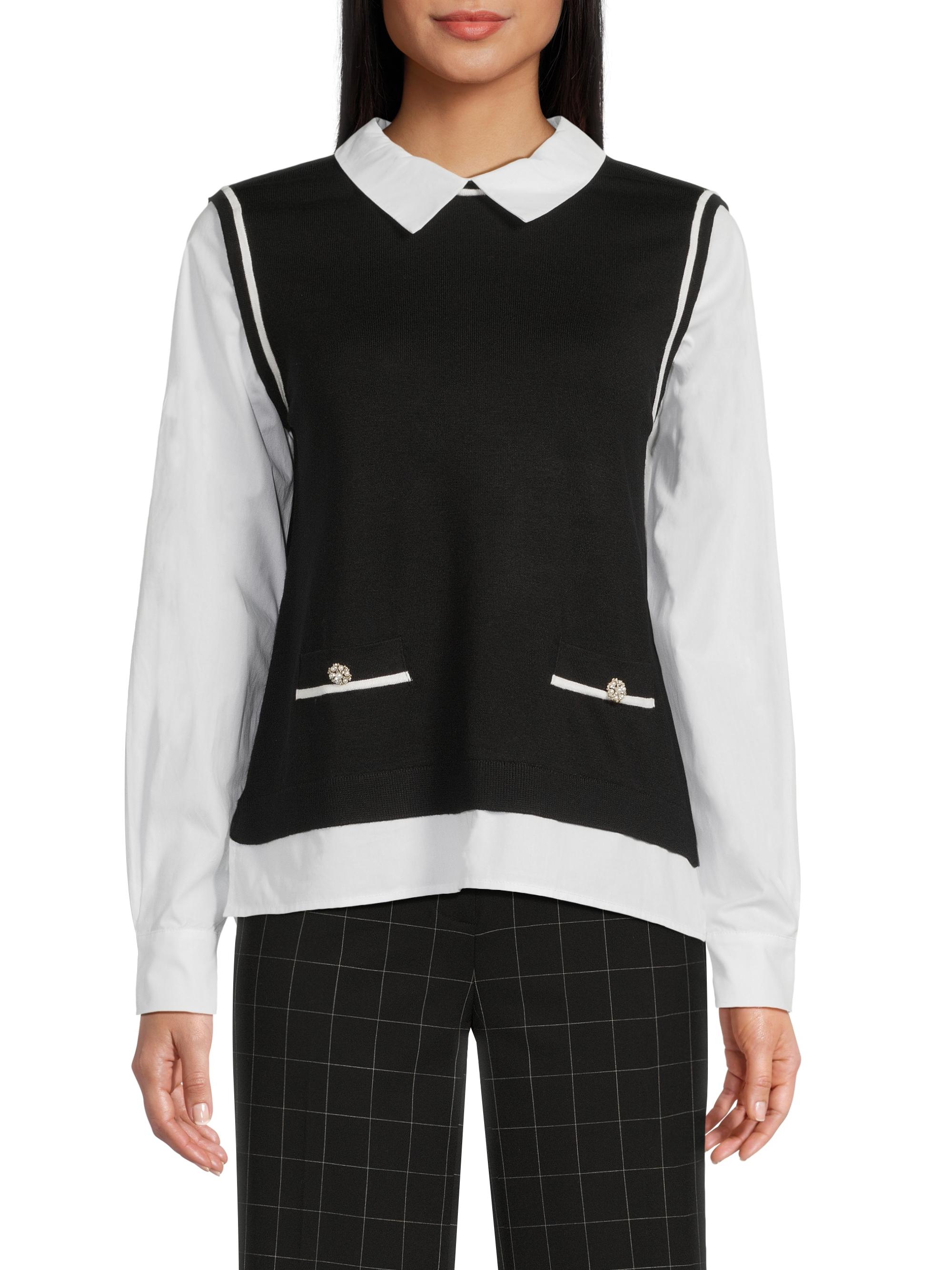 Click here for Karl Lagerfeld Paris Womens Spread Collar Sweater... prices