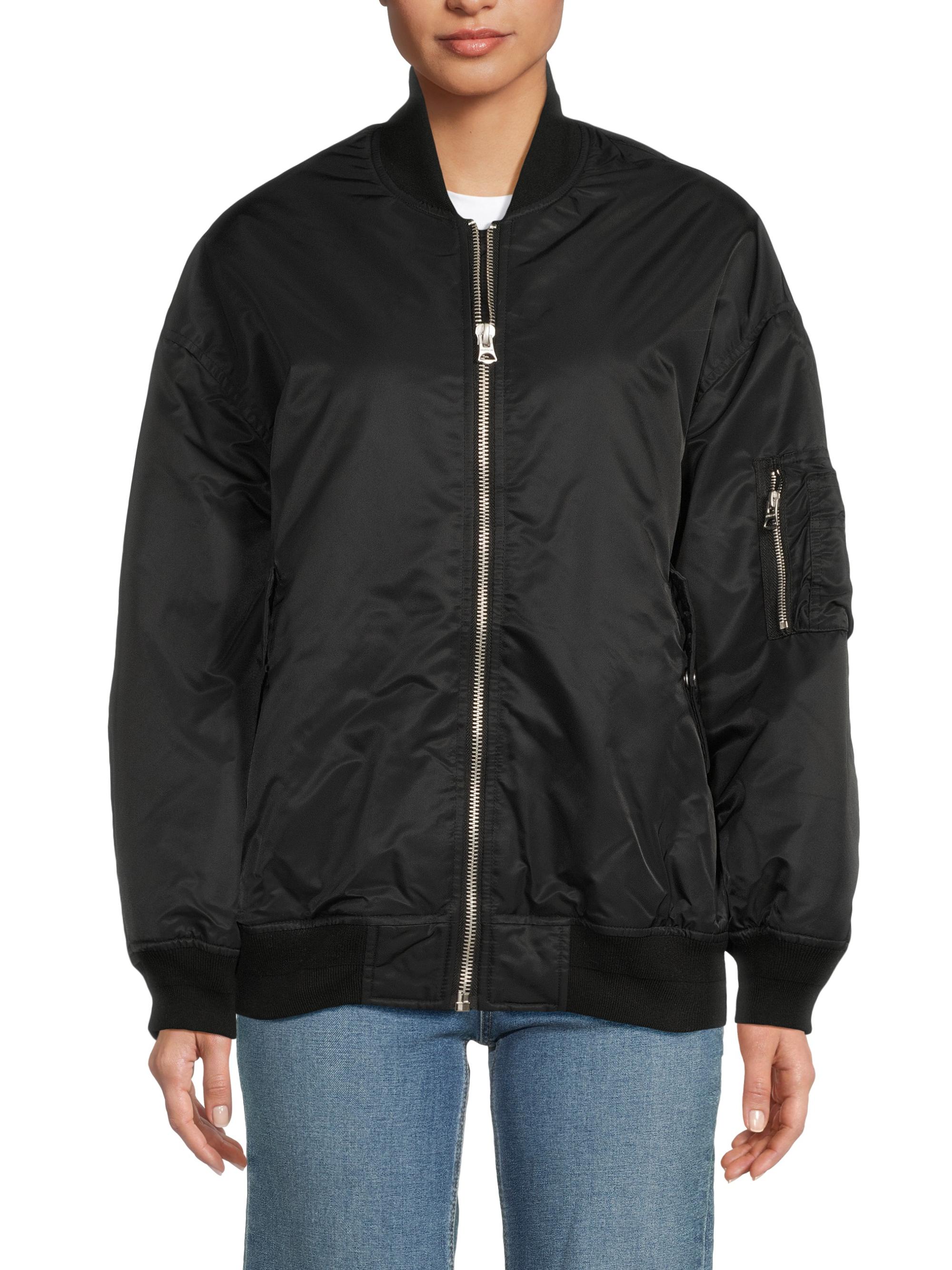 Click here for Hudson Jeans Womens Drop Shoulder Bomber Jacket -... prices