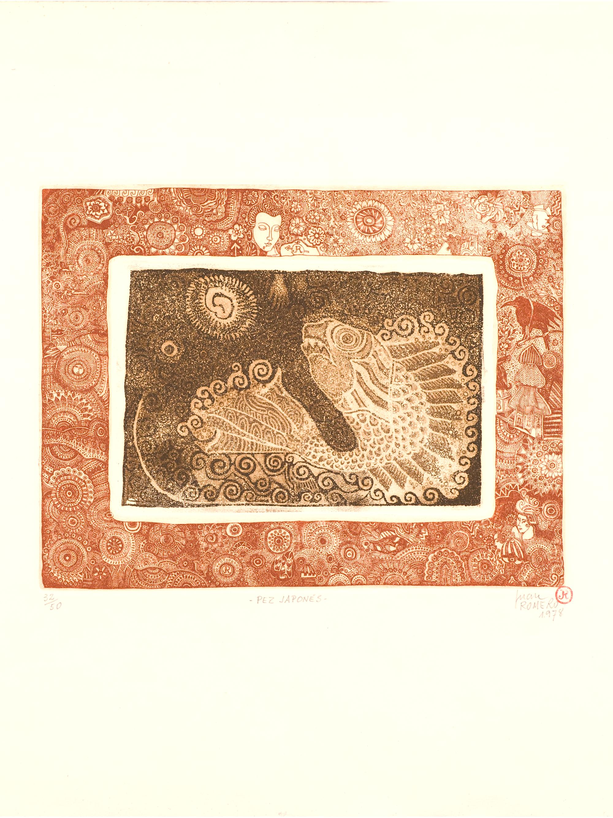 Click here for Juan Romero Fernández Pez Japonés Engraving On Pap... prices